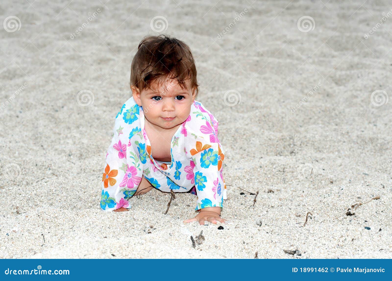 Baby on beach stock photo. Image of adorable, greece - 18991462