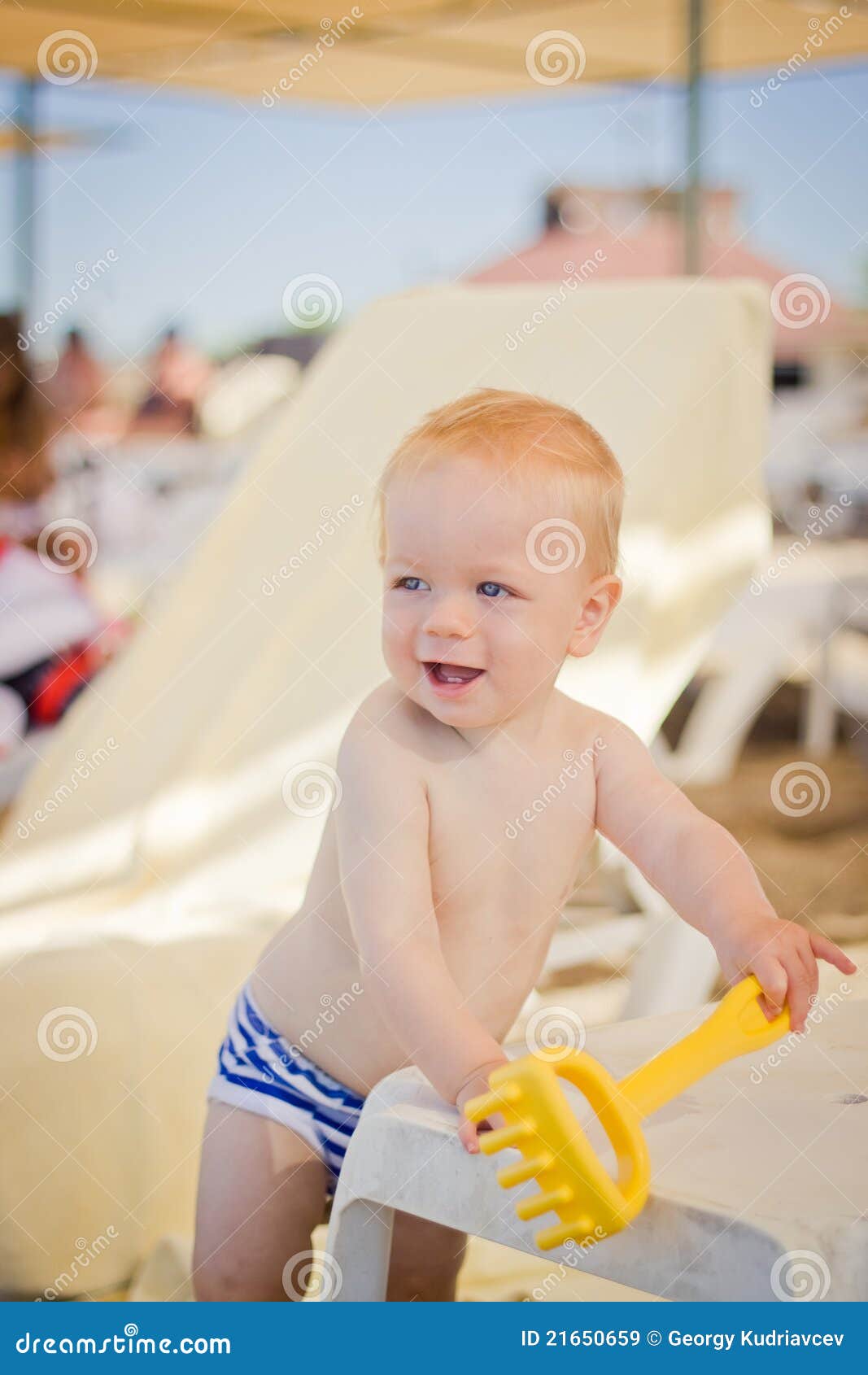 Baby on the beach stock image. Image of beach, happy - 21650659