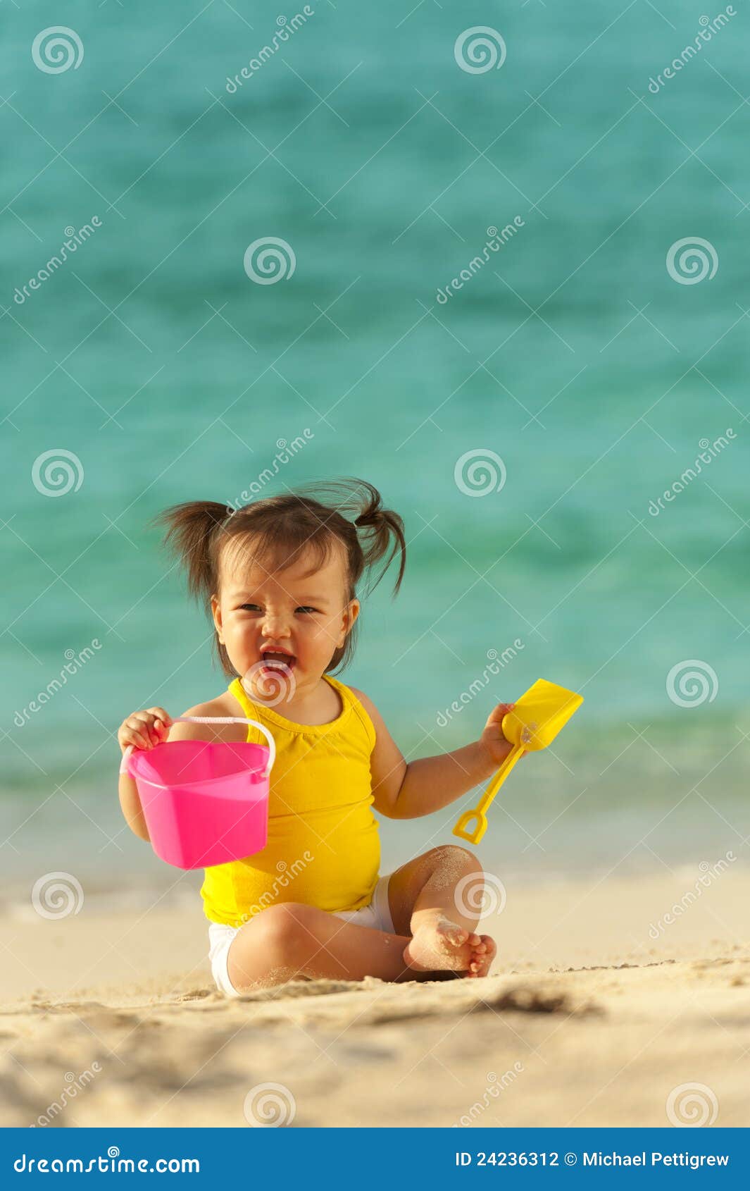 Baby at the beach stock photo. Image of copyspace, sand - 24236312