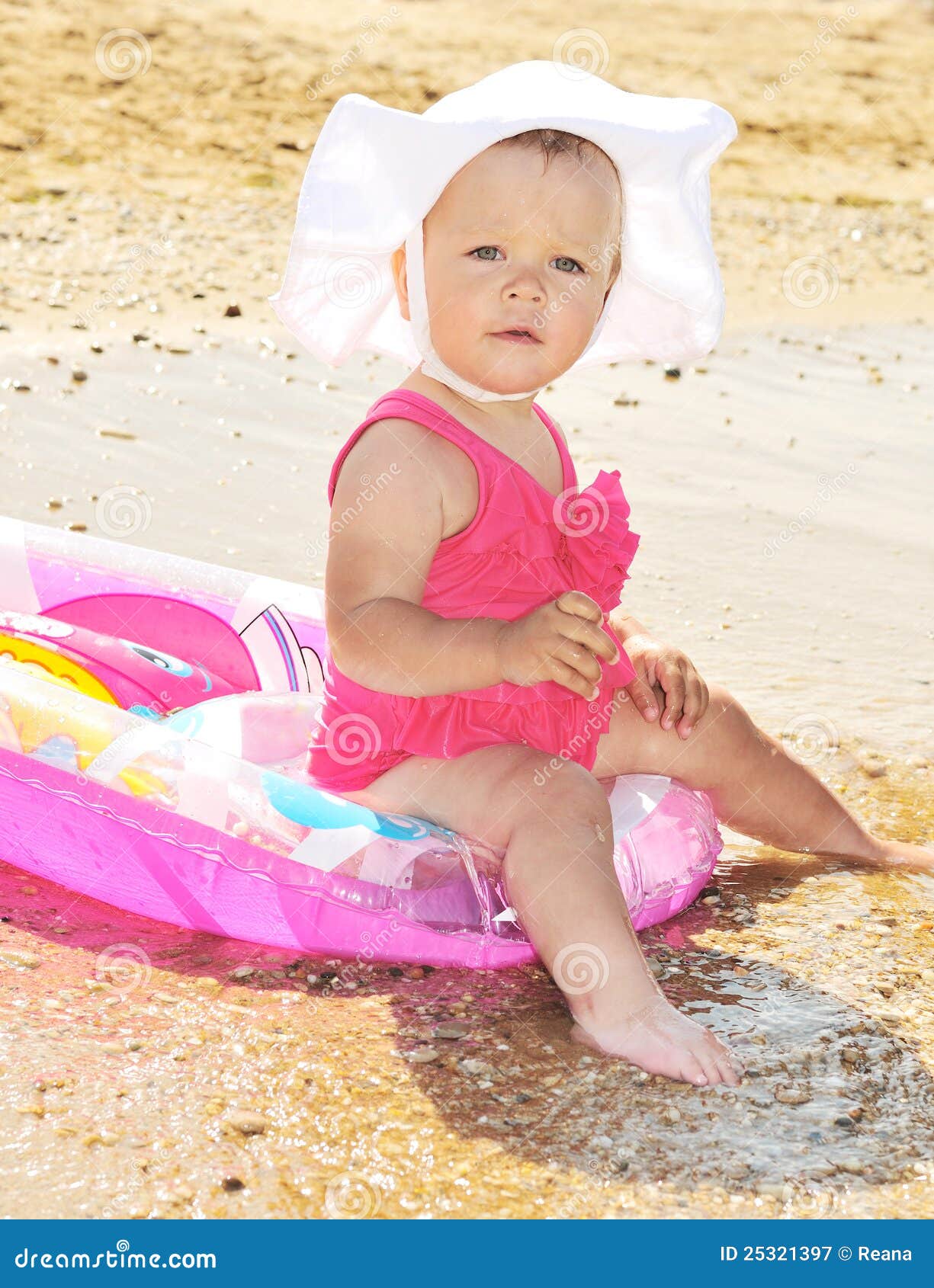 Baby on the beach stock image. Image of darling, minor - 25321397