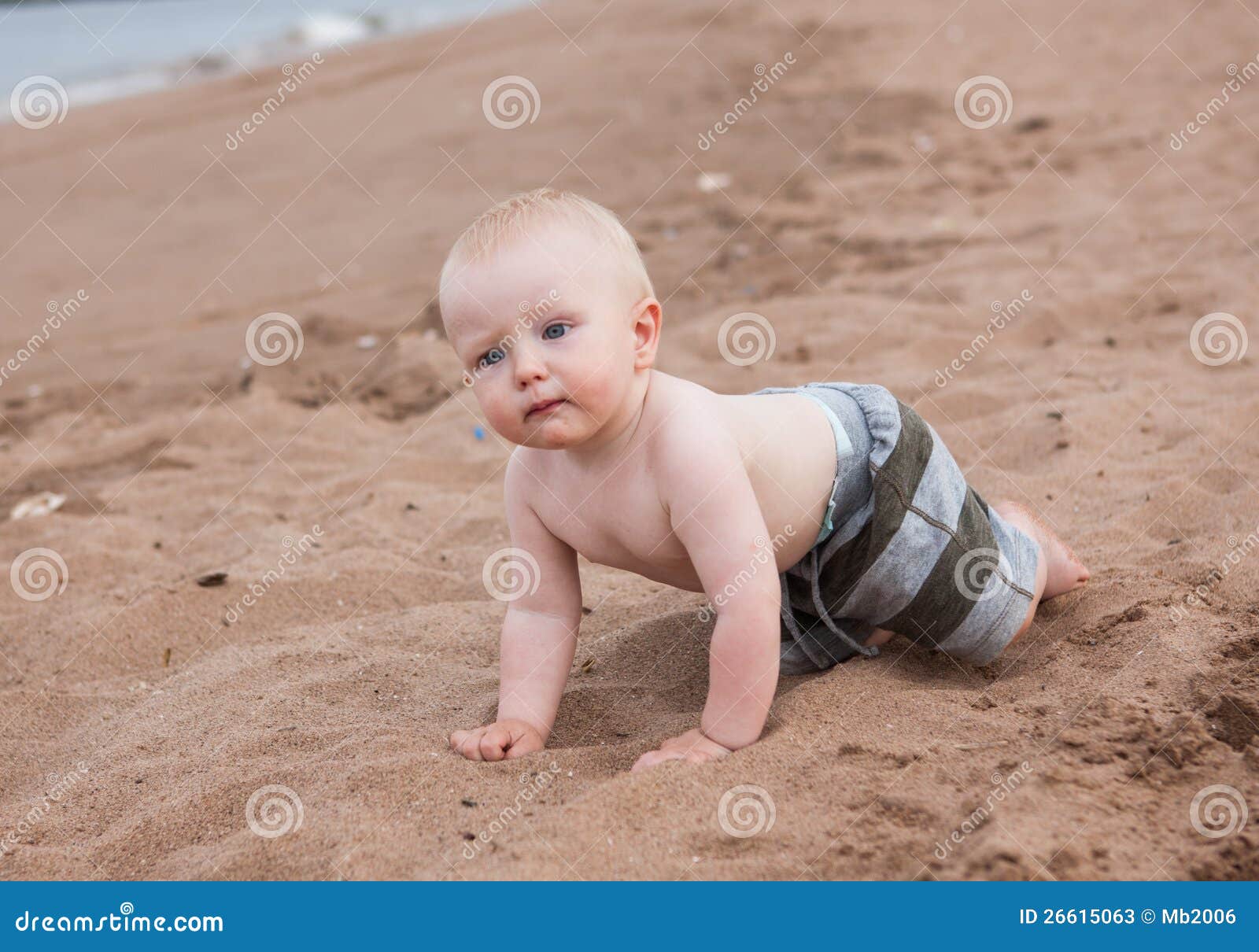 Baby on the beach stock image. Image of summer, baby - 26615063
