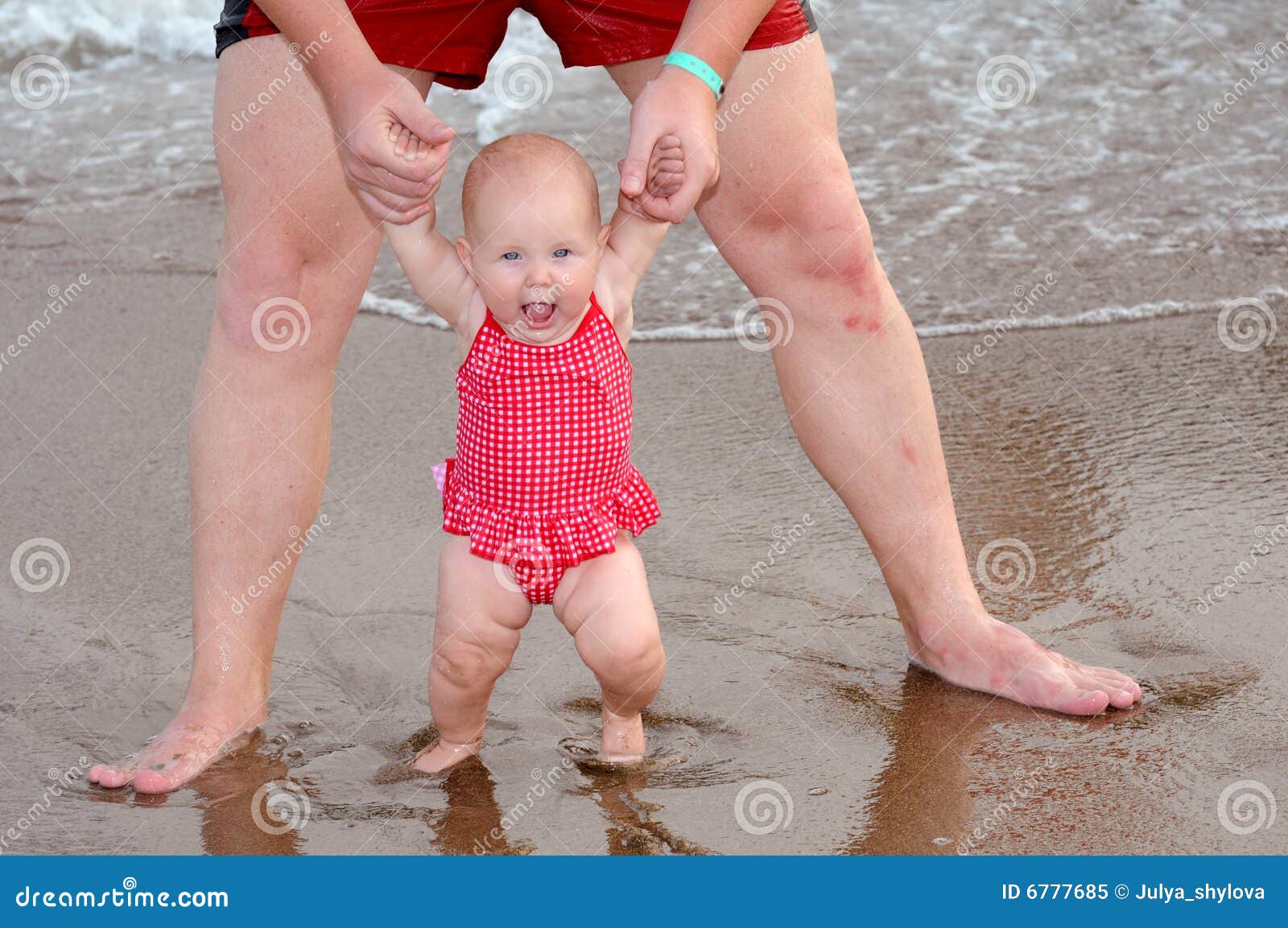 Baby on the beach stock image. Image of happiness, mouth - 6777685