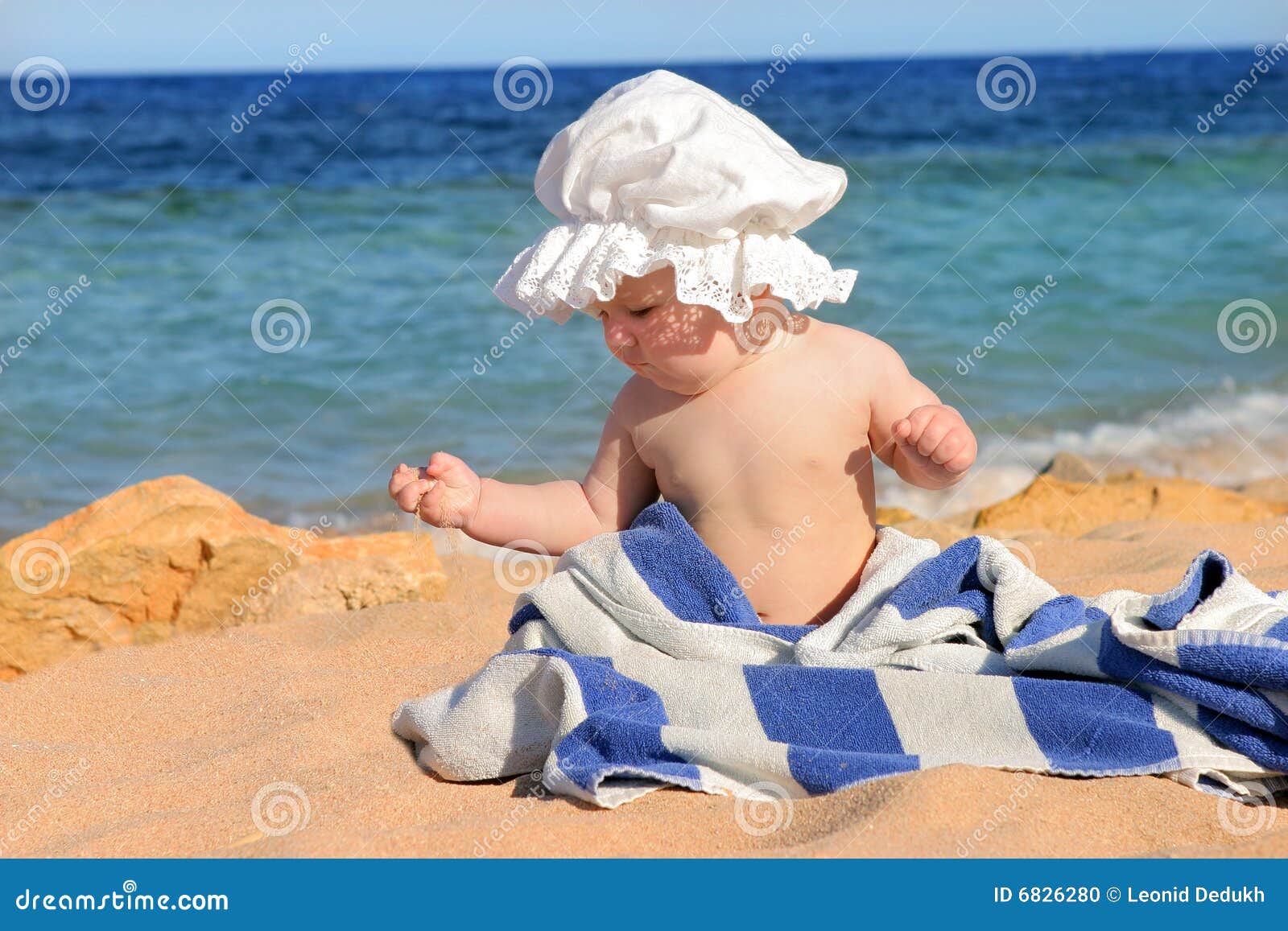 Baby on the beach stock photo. Image of childhood, beautiful - 6826280