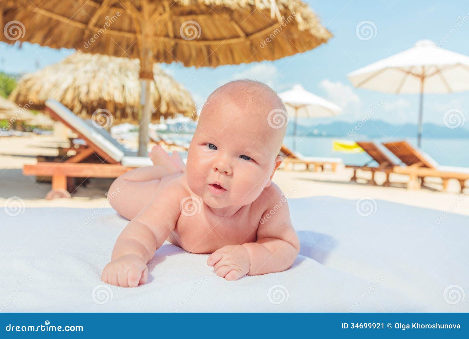 Baby on the beach stock image. Image of peaceful, beautiful - 34699921