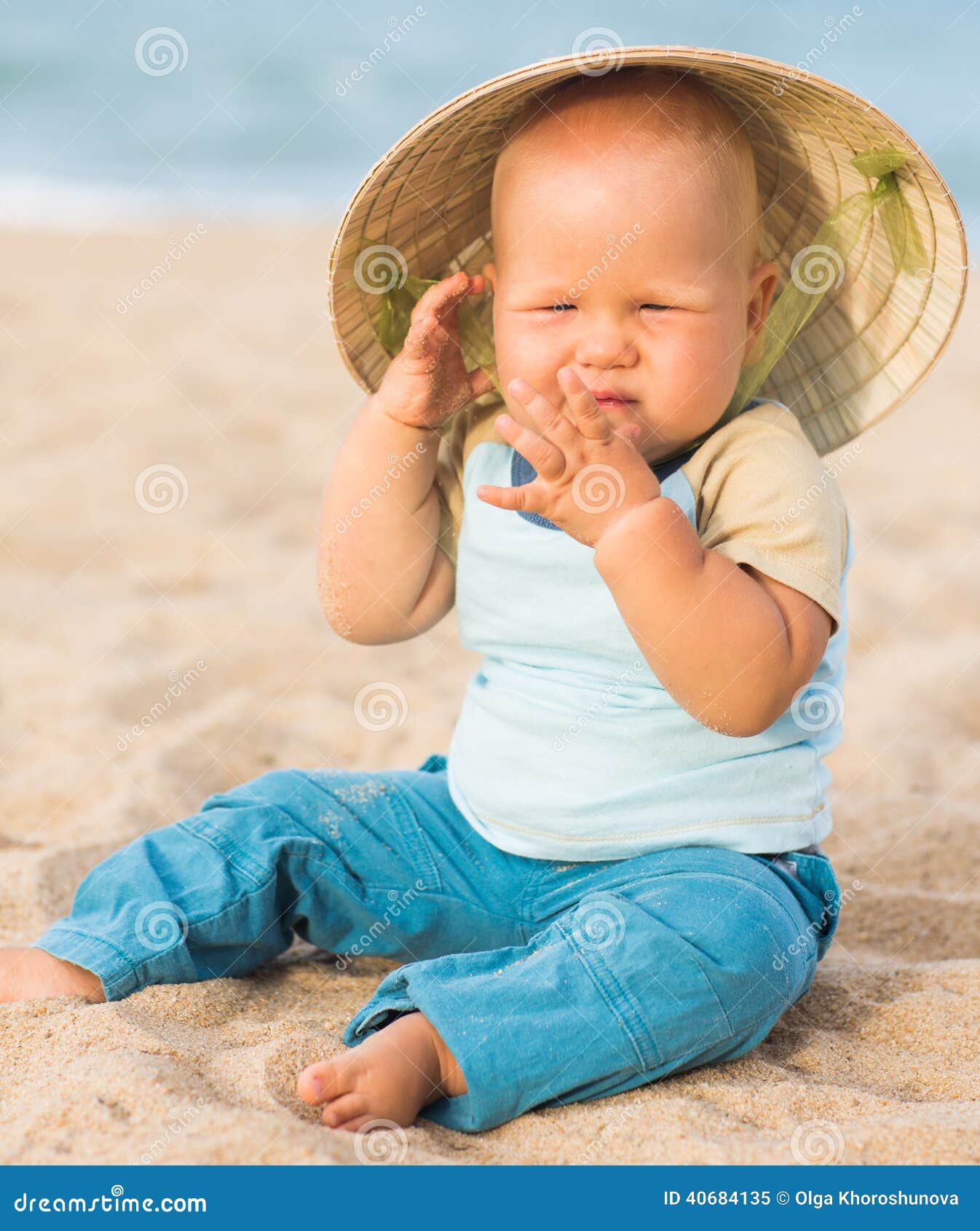 Baby on the beach stock image. Image of lifestyle, caucasian - 40684135