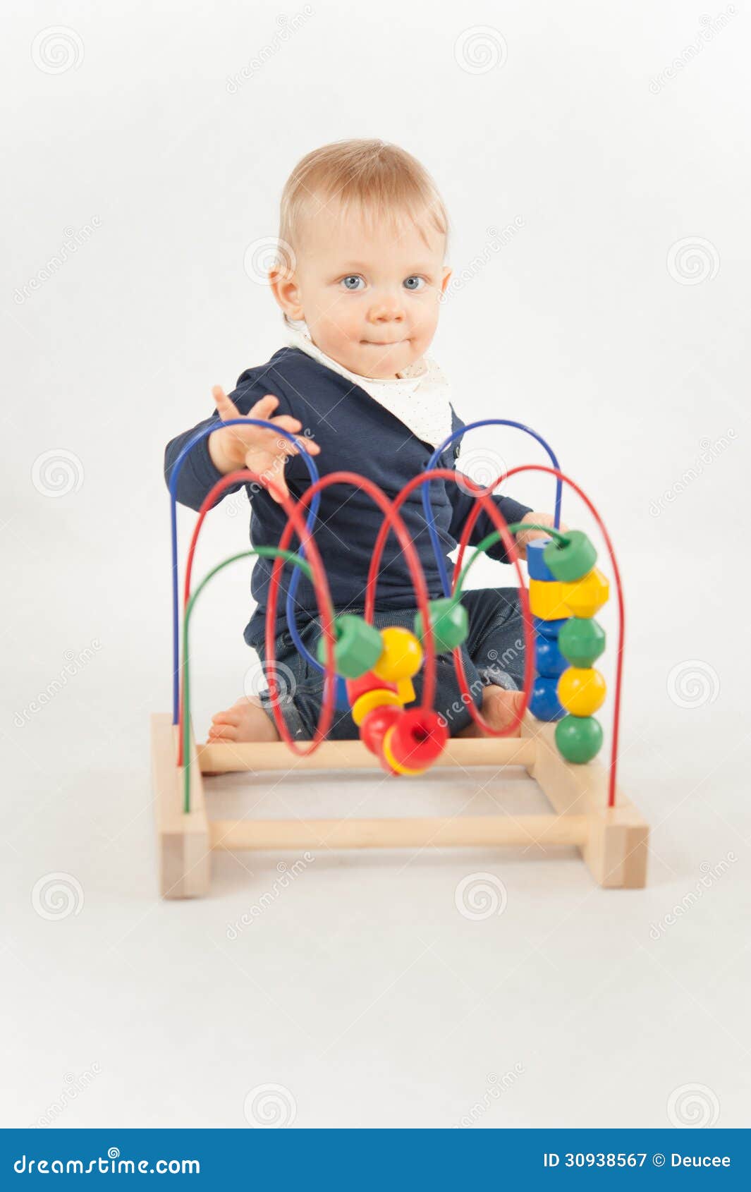Baby with Bead Toy stock image. Image of confusion, shot - 30938567