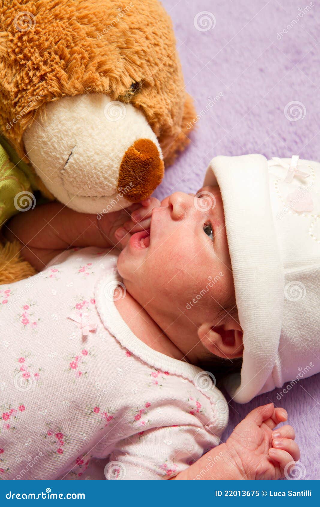 Baby with bear stock image. Image of tenderness, model - 22013675