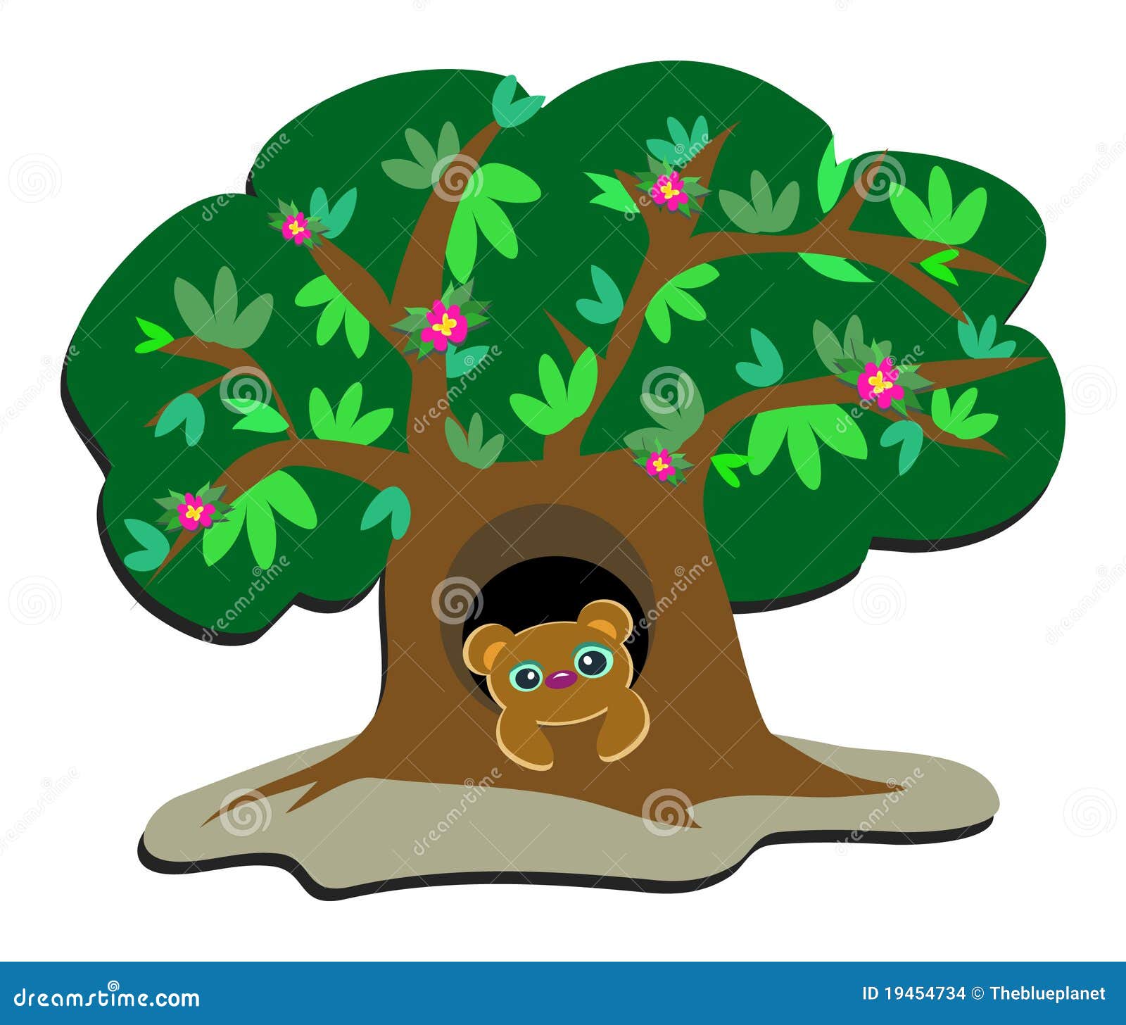 Baby Bear in a Tree stock vector. Illustration of young - 19454734
