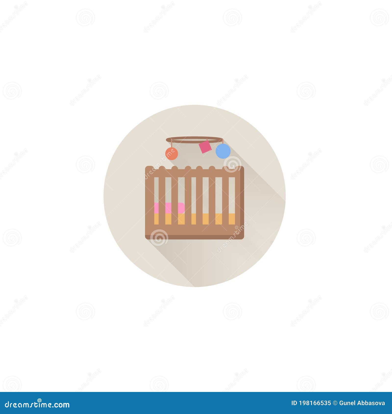 Baby Bed Icon. Baby Cradle Icon Stock Vector - Illustration of mobile ...