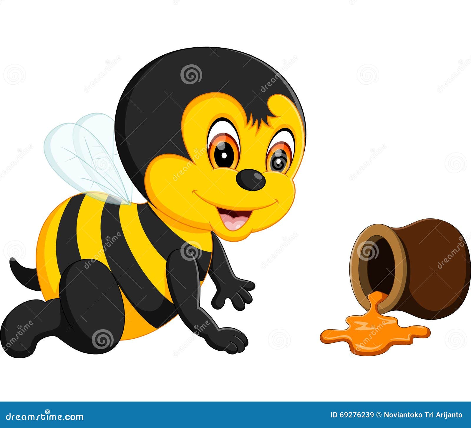 Baby Bee cartoon stock vector. Illustration of sweet - 69276239