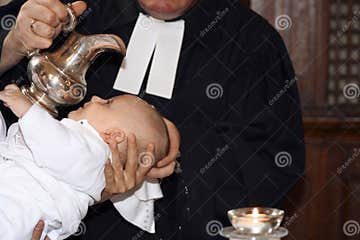 Baby being baptized stock image. Image of water, christening - 5832991