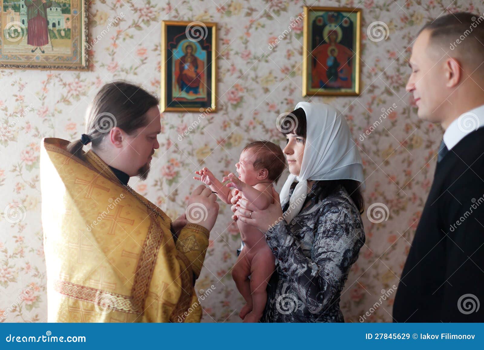 Baby Being Baptized at Orthodox Church Editorial Stock Image - Image of ...