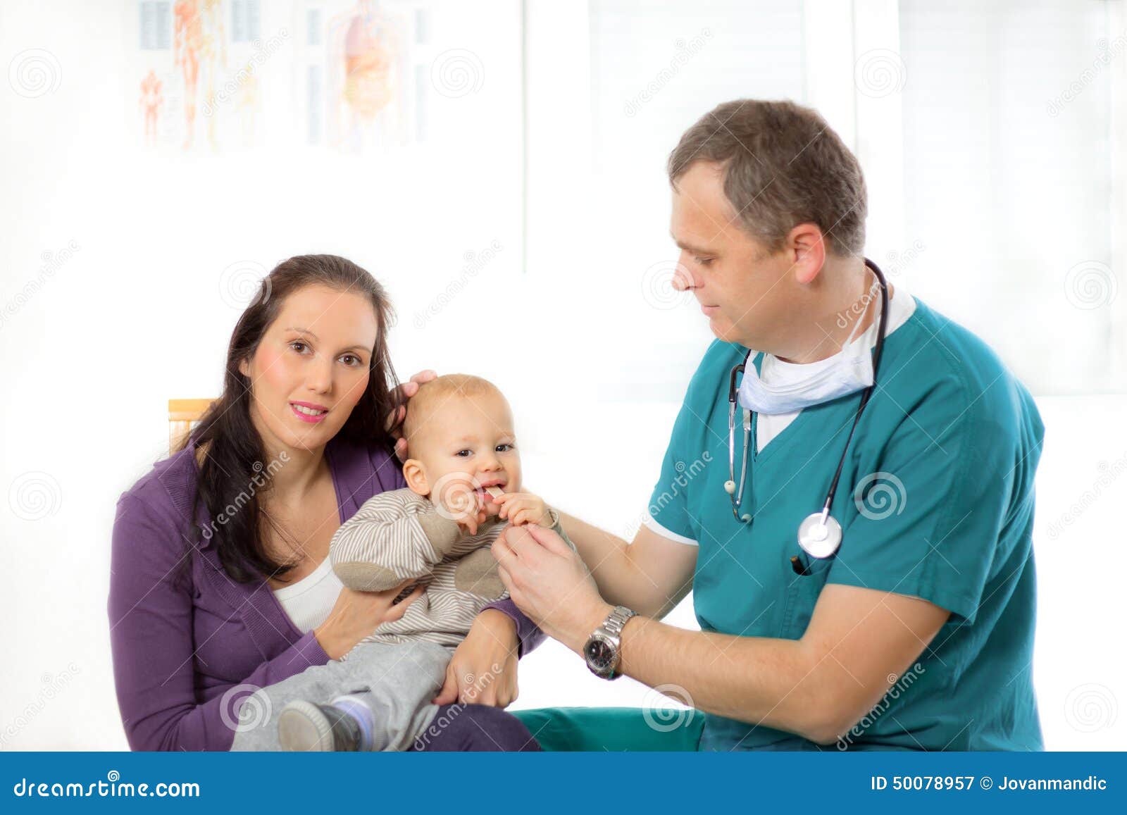 Baby Being Checked by a Doctor Stock Image - Image of care, infant ...