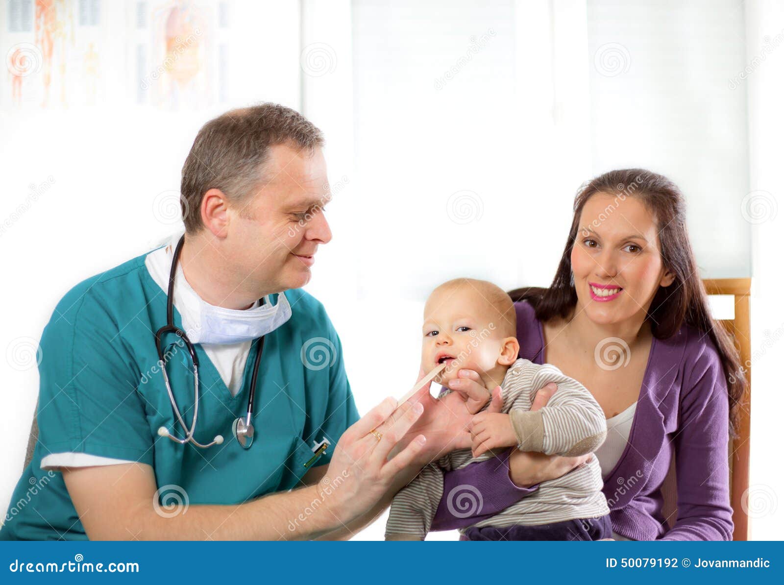 Baby Being Checked by a Doctor Stock Photo - Image of medic, doctor ...