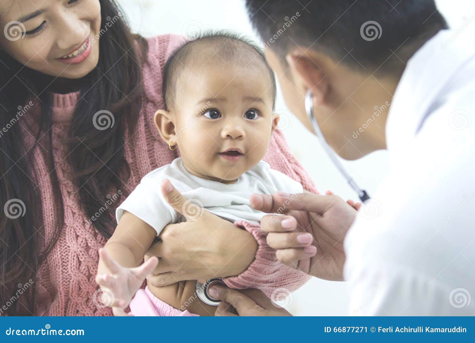 Baby Being Checked by a Doctor Stock Image - Image of family, childcare ...