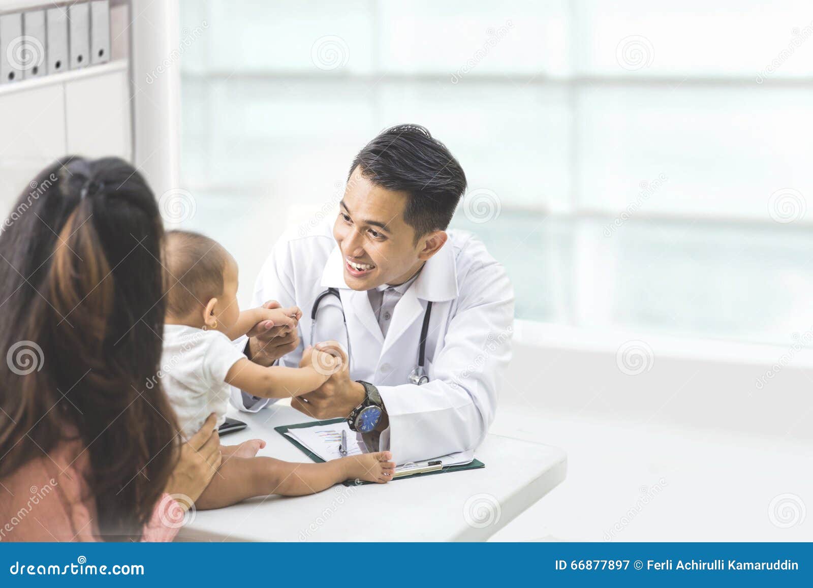 Baby Being Checked by a Doctor Stock Image - Image of mama, healing ...
