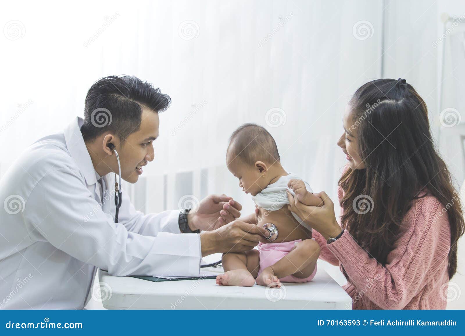 Baby Being Checked by a Doctor Stock Image - Image of healing ...