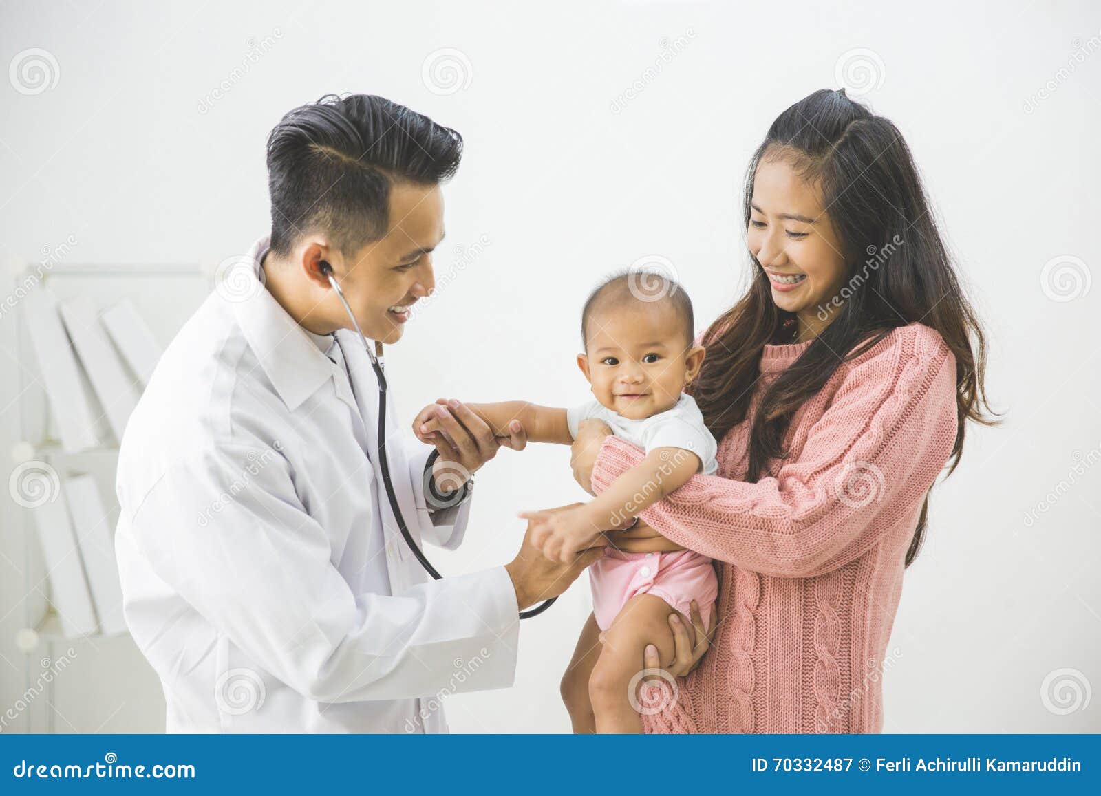 Baby Being Checked by a Doctor Stock Image - Image of robe, examination ...
