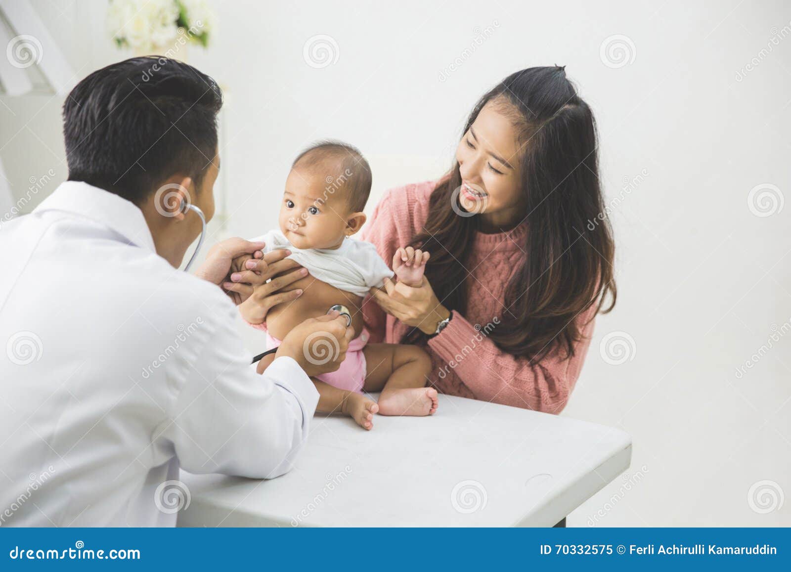 Baby Being Checked by a Doctor Stock Image - Image of doctor, mama ...