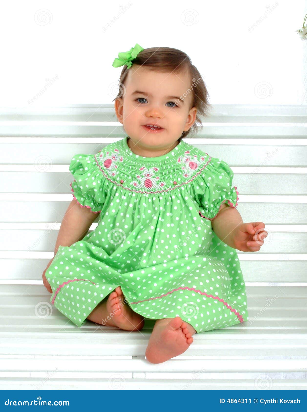 Baby on Bench stock image. Image of springtime, happy - 4864311