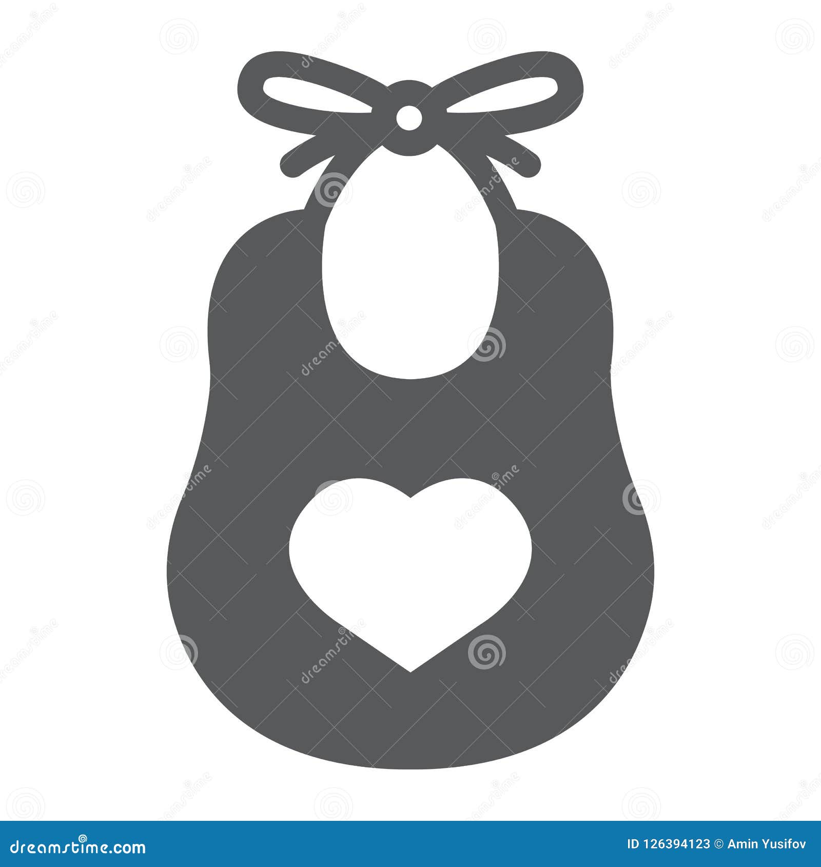 Baby Bib Glyph Icon, Child and Clothes, Wear Sign, Vector Graphics, a Solid Pattern on a White ...