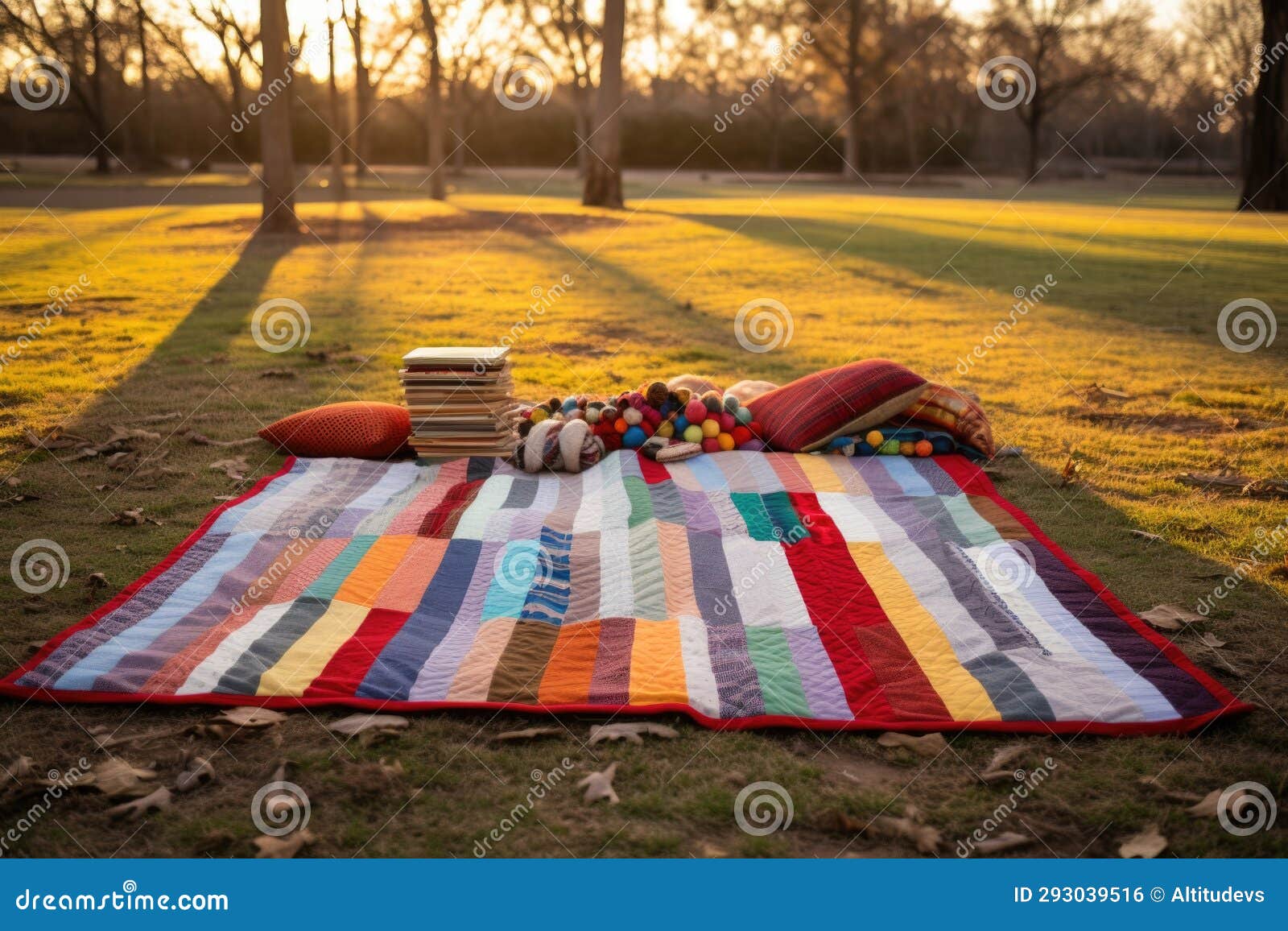 Baby Blanket Spread Out on a Picnic Ground Stock Photo - Image of ...