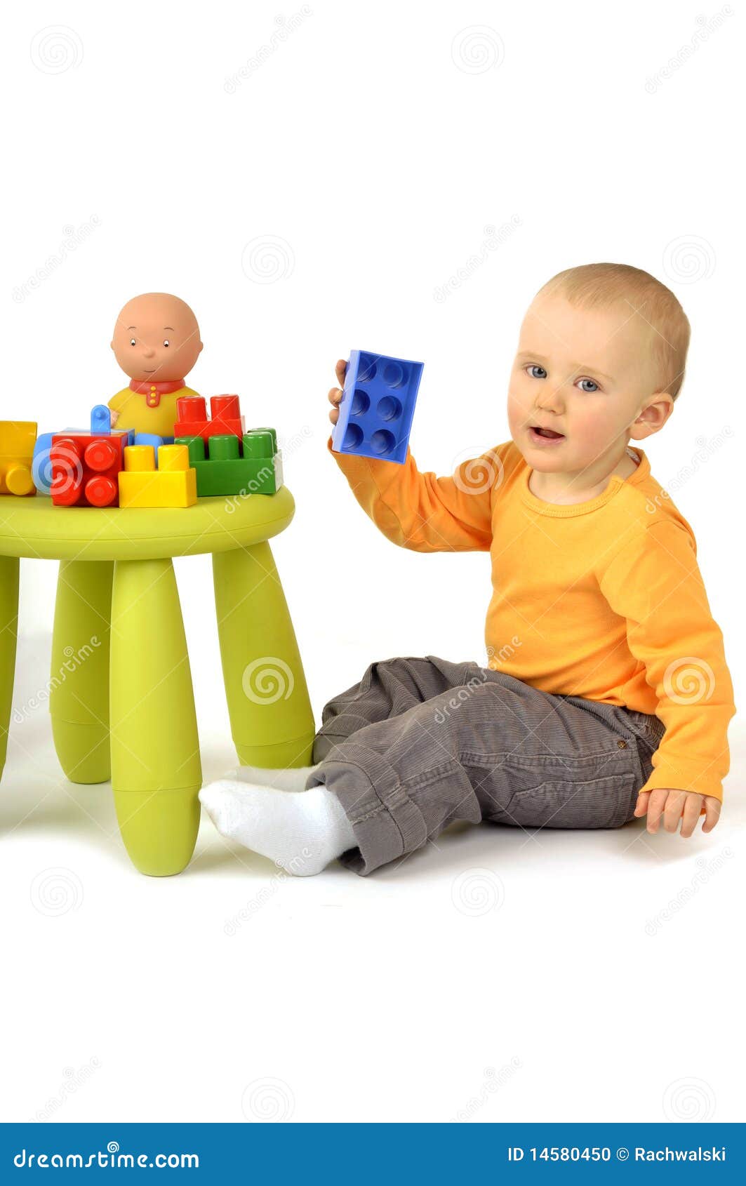 Baby with blocks stock photo. Image of structure, isolated - 14580450