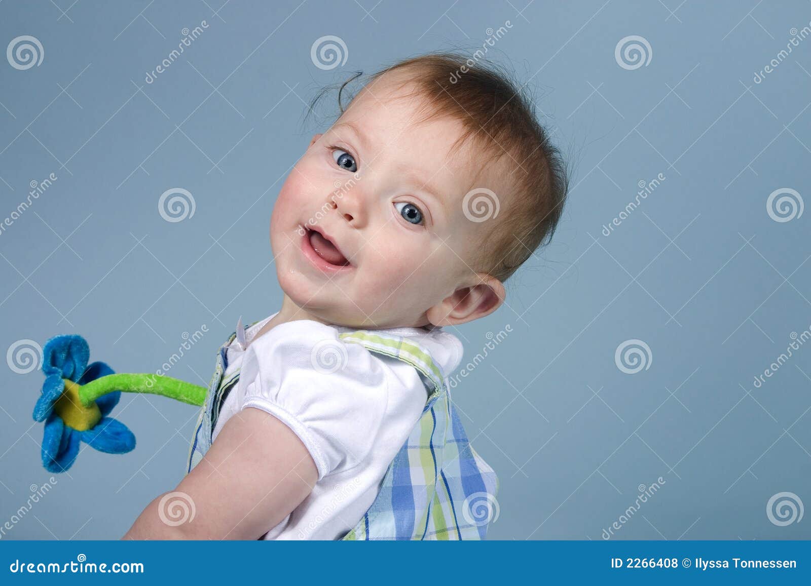Baby on Blue stock photo. Image of little, face, eyes - 2266408
