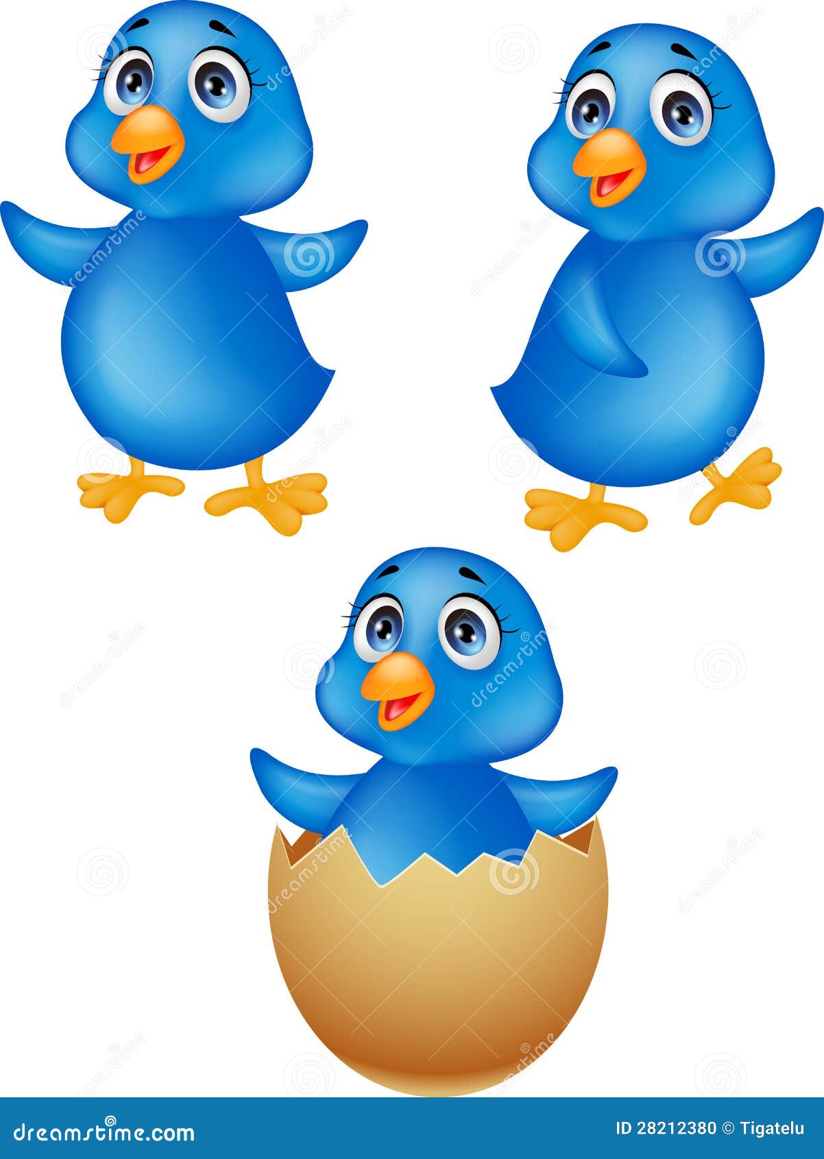 Baby blue bird cartoon stock vector. Illustration of communication ...