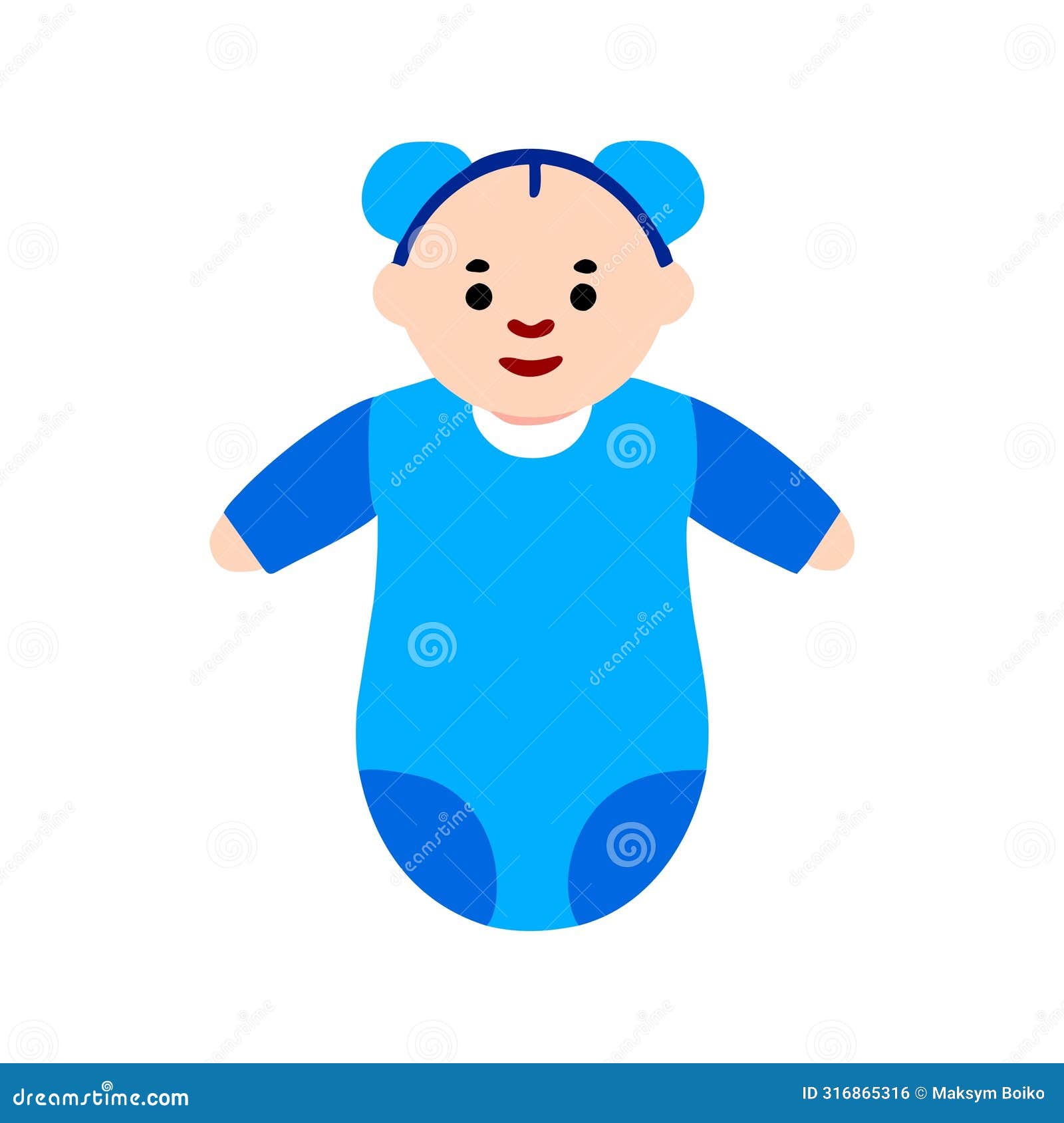 Baby Blue Icon Vector Illustration Stock Vector - Illustration of ...