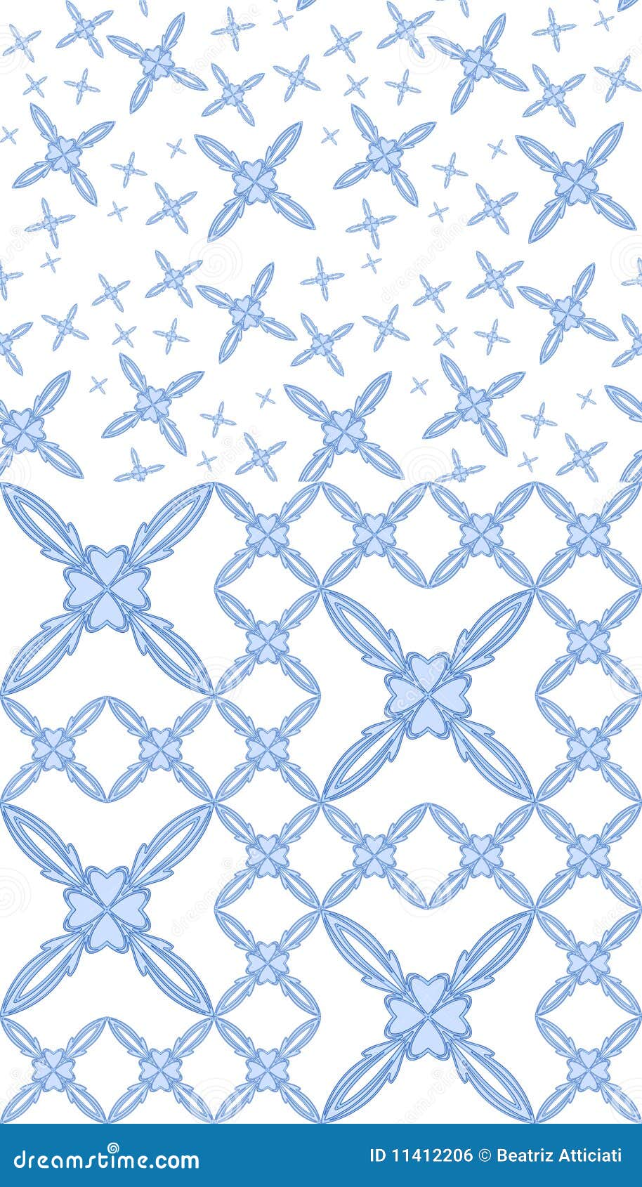 Baby Blue Flower Heart Patterns Stock Illustration - Illustration of ...