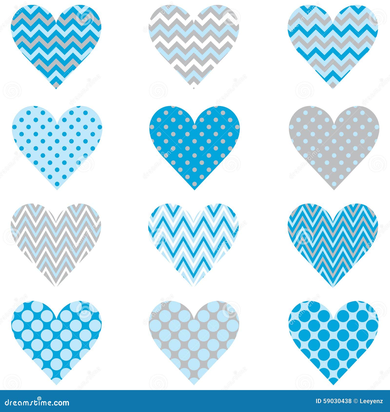 Baby Blue Heart Shape Pattern Stock Vector - Illustration of invitation ...