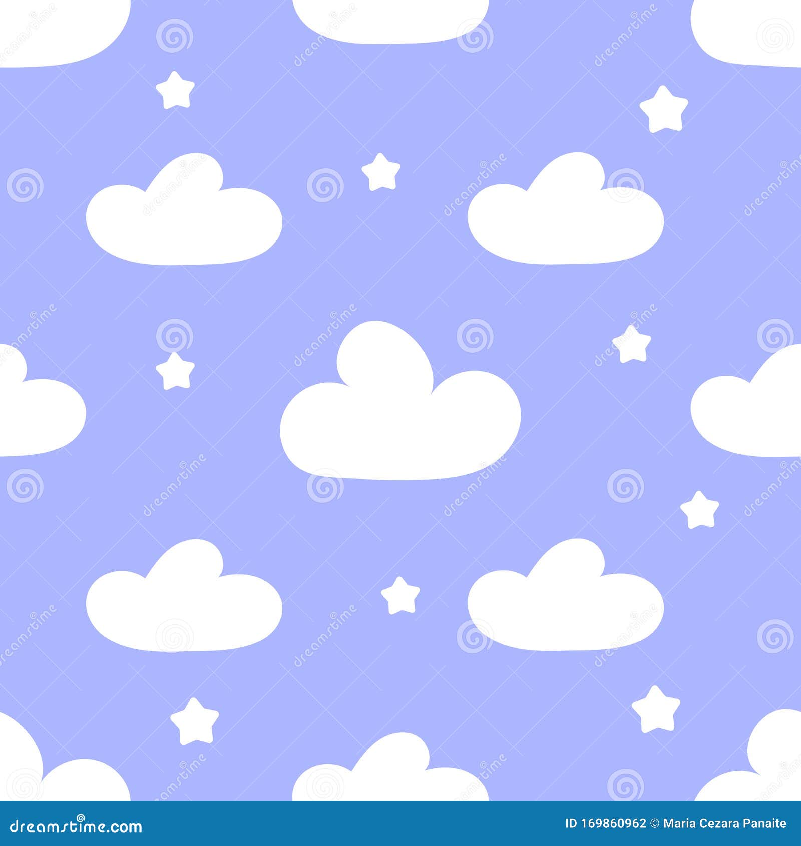 Simple Baby Blue Night Sky Pattern Stock Vector - Illustration of baby ...