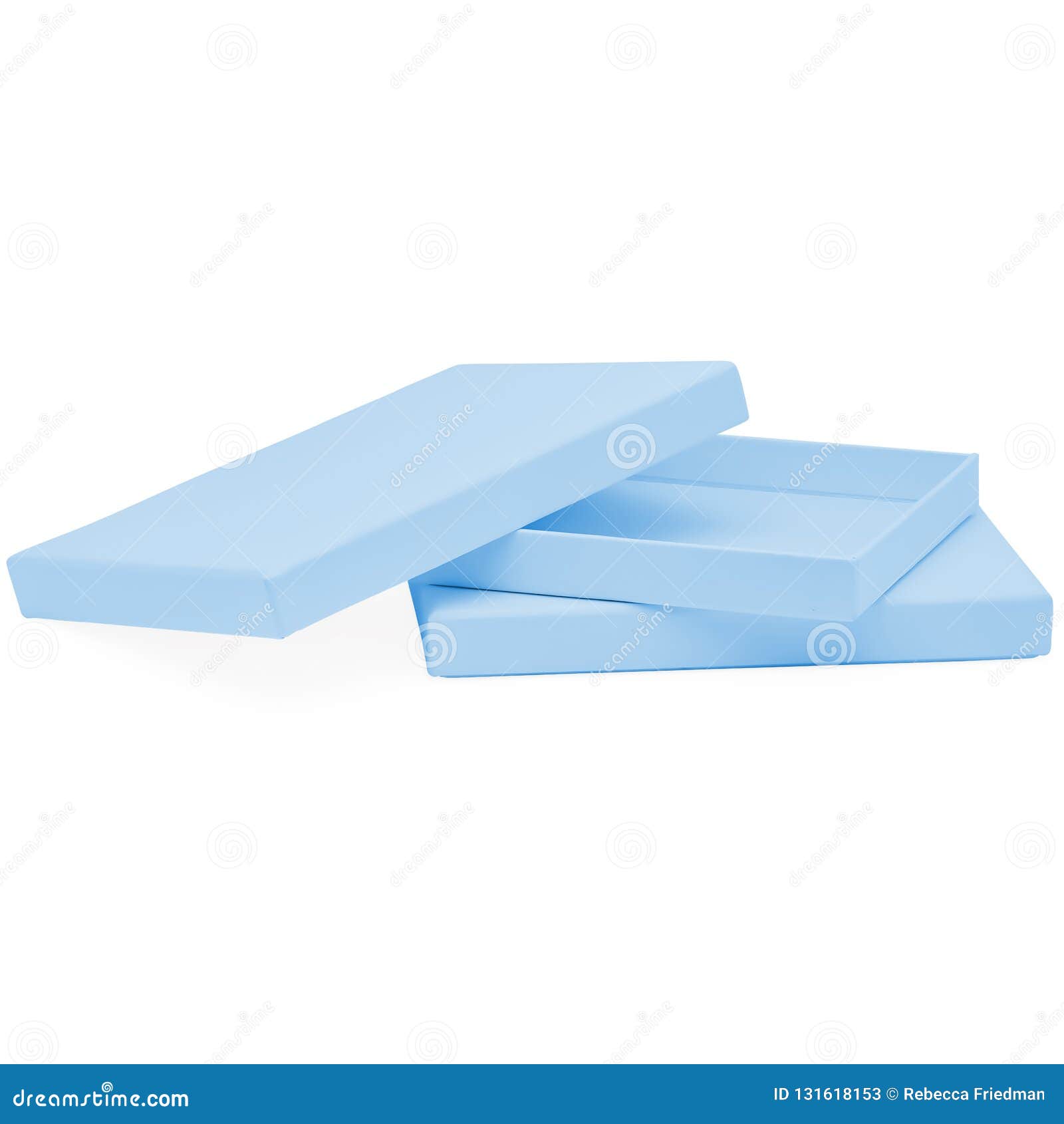 Baby Blue Rectangular Flat Chocolate Jewelry and Gift Box Stock Image ...