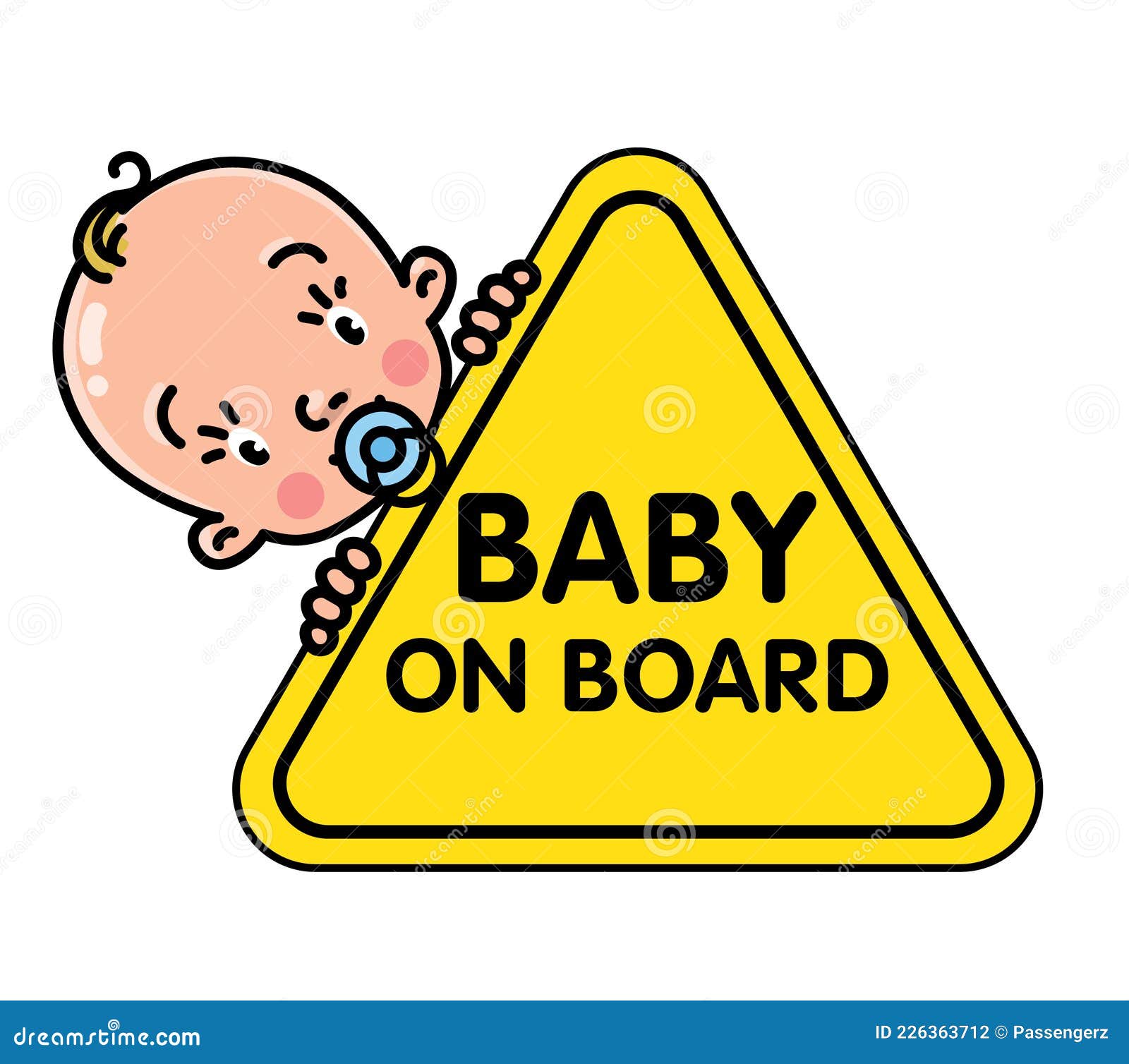 Baby On Board With Girl Sign. Warning Sign Vector Illustration ...