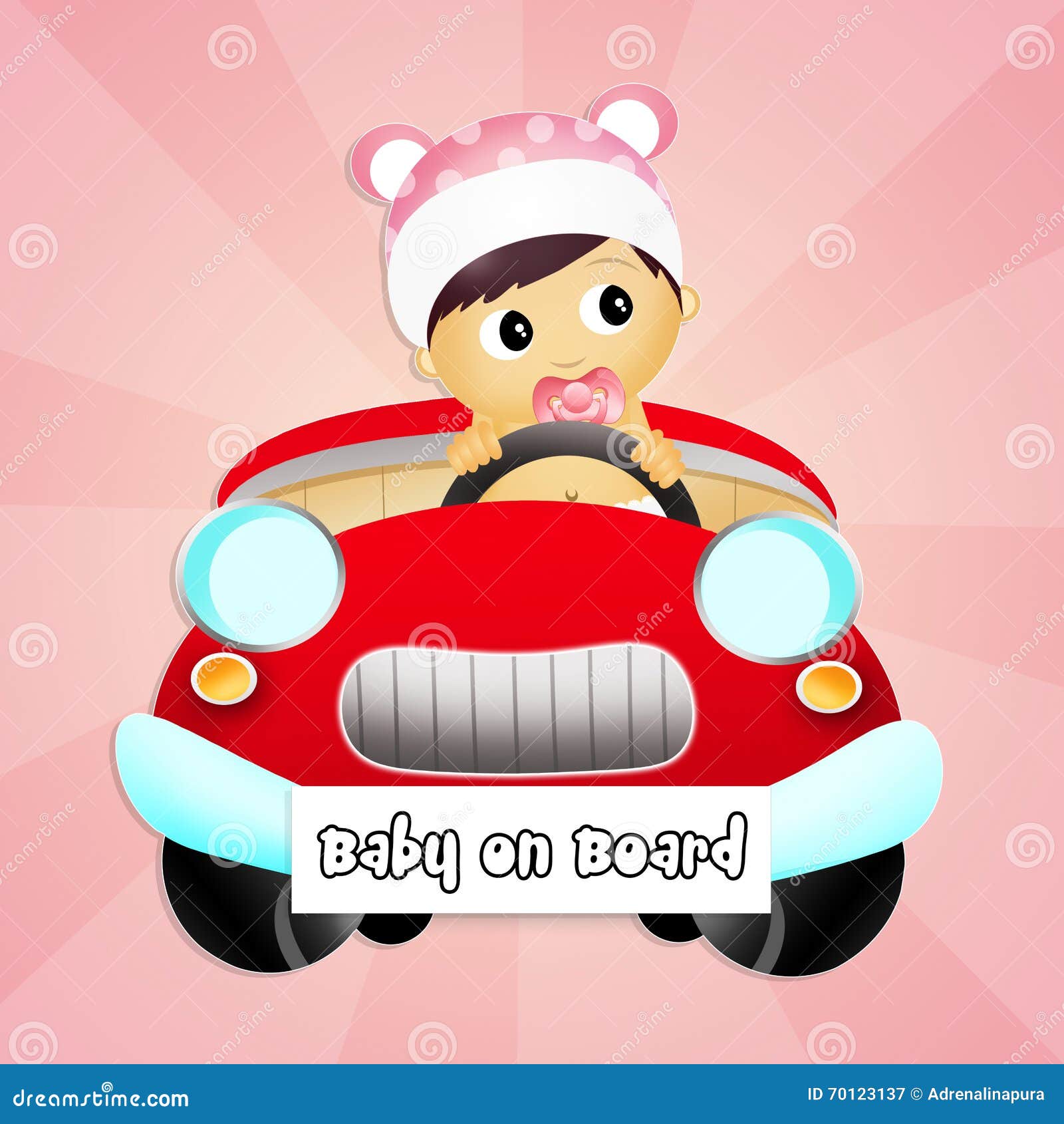 Baby on board stock illustration. Illustration of cartoon - 70123137