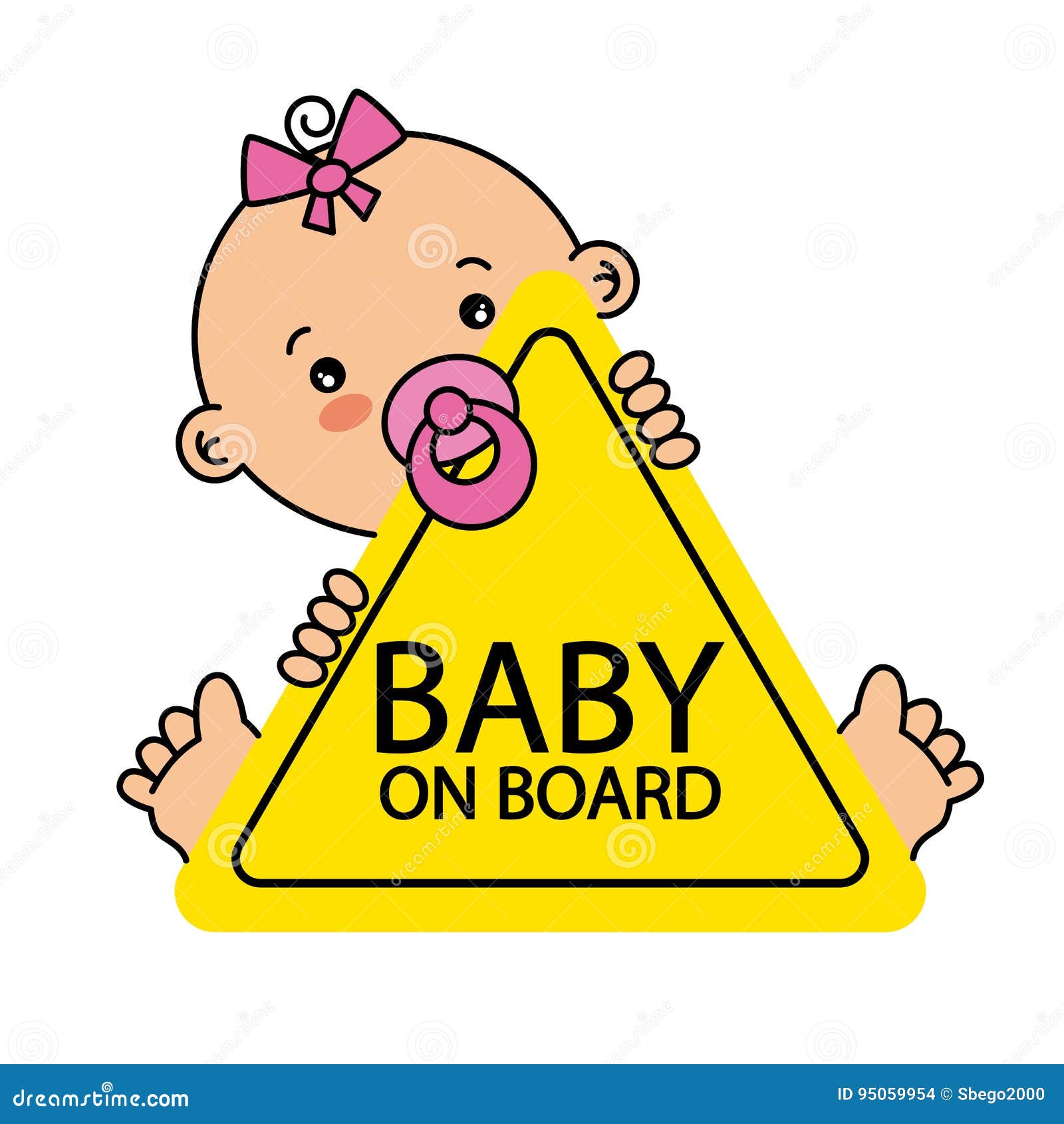 Baby On Board Caution Car Sticker Or Child In Vehicle Safety Sign ...