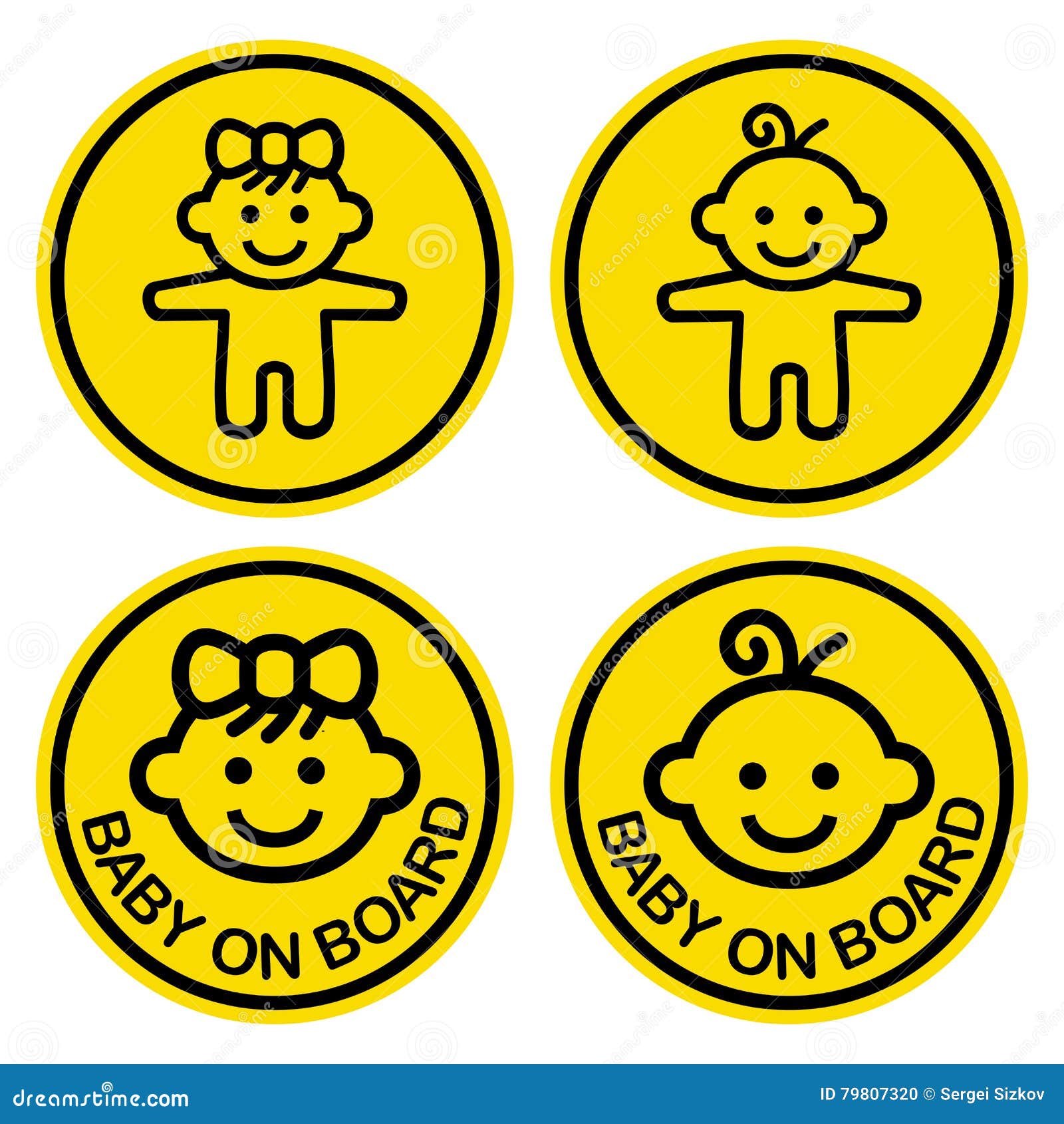 Baby On Board Caution Car Sticker Or Child In Vehicle Safety Sign ...