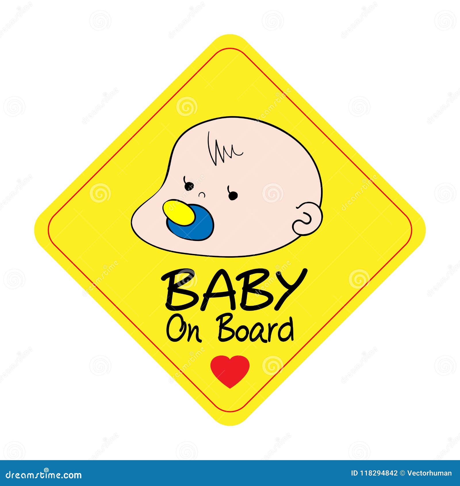 Baby on board sign stock vector. Illustration of symbol - 118294842