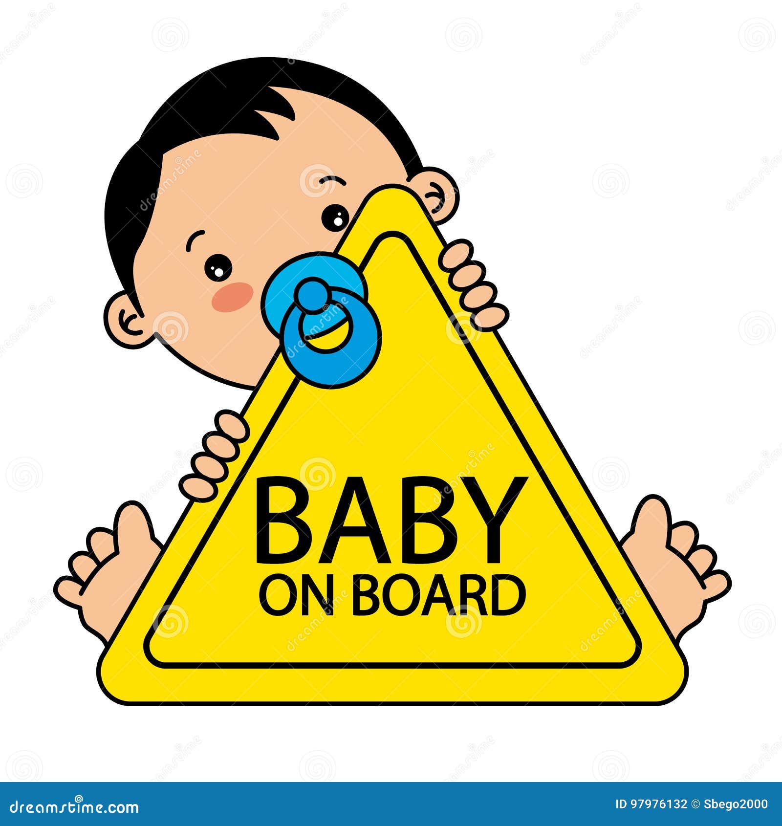 Baby On Board Caution Car Sticker Or Child In Vehicle Safety Sign ...