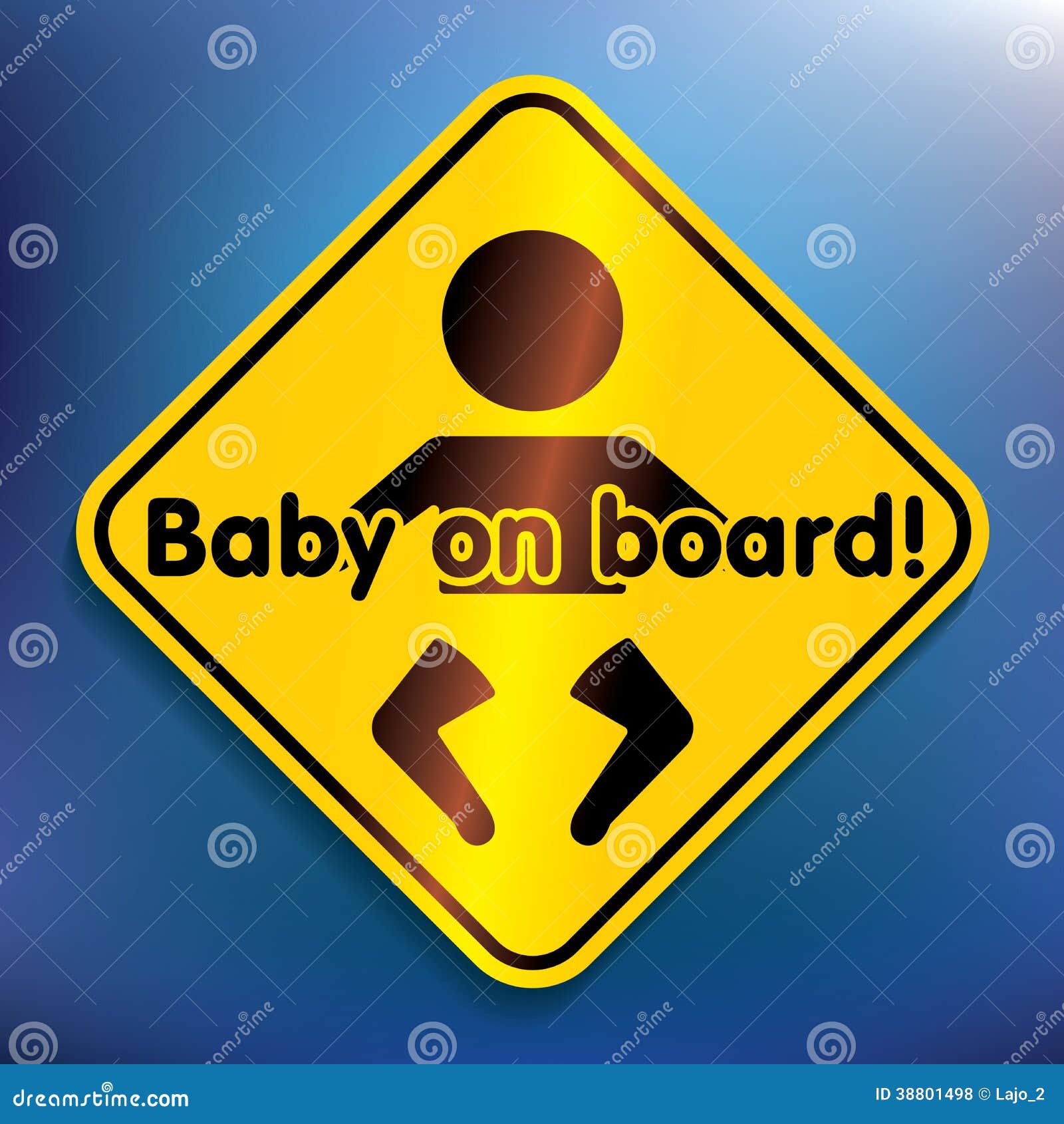 Baby on board sticker stock vector. Illustration of baby - 38801498