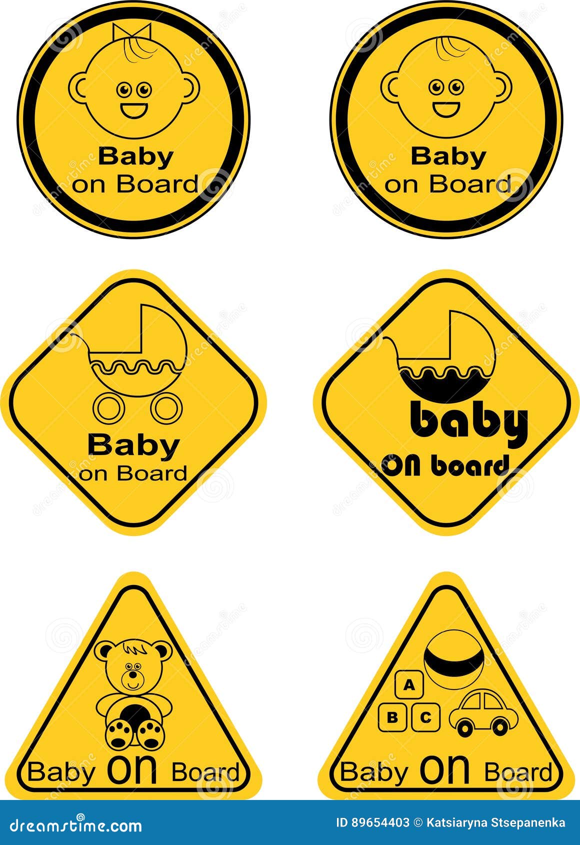 Baby on board sticker stock vector. Illustration of informative - 89654403