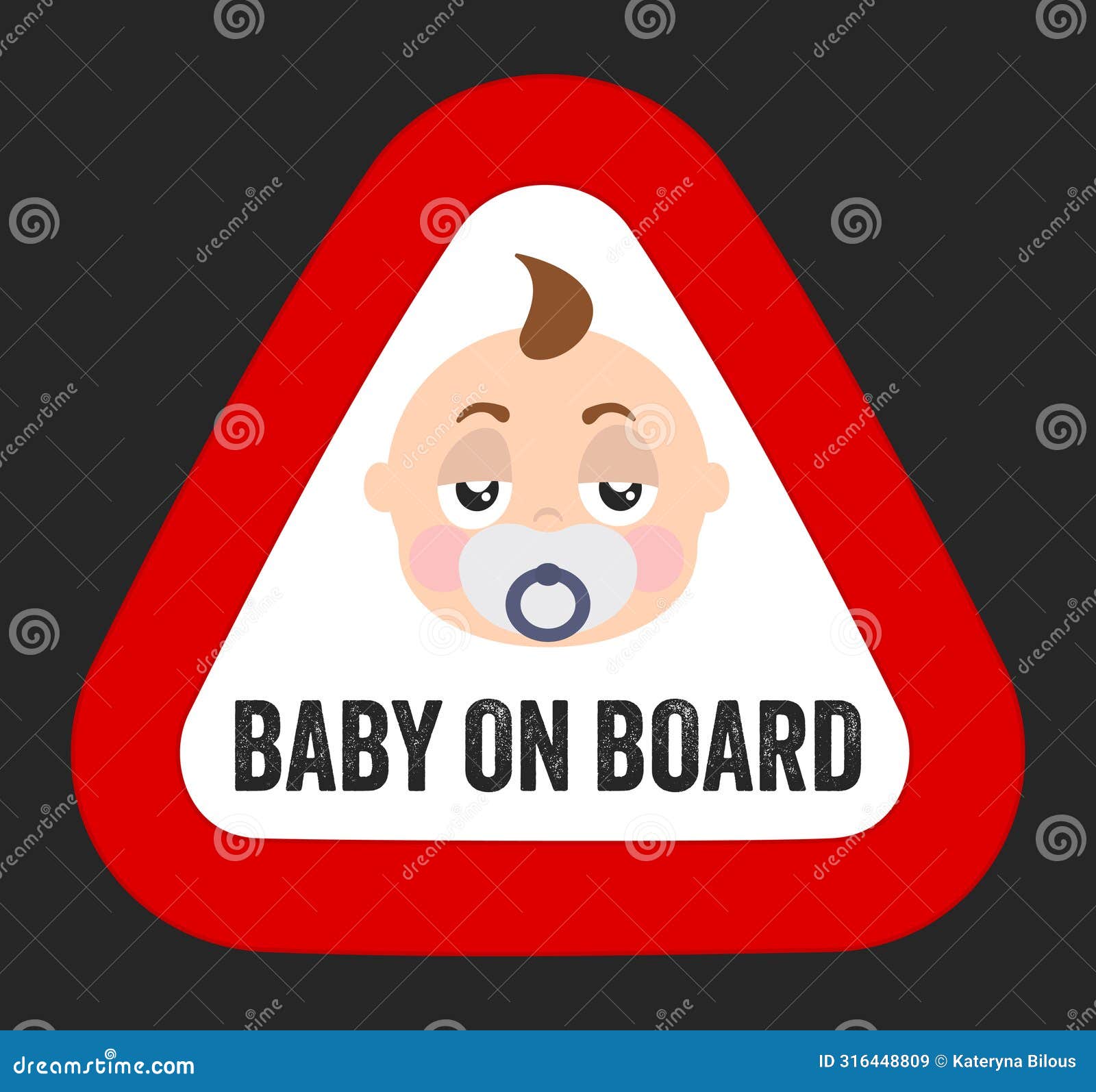 Baby on Board Warning Sign stock vector. Illustration of transportation ...