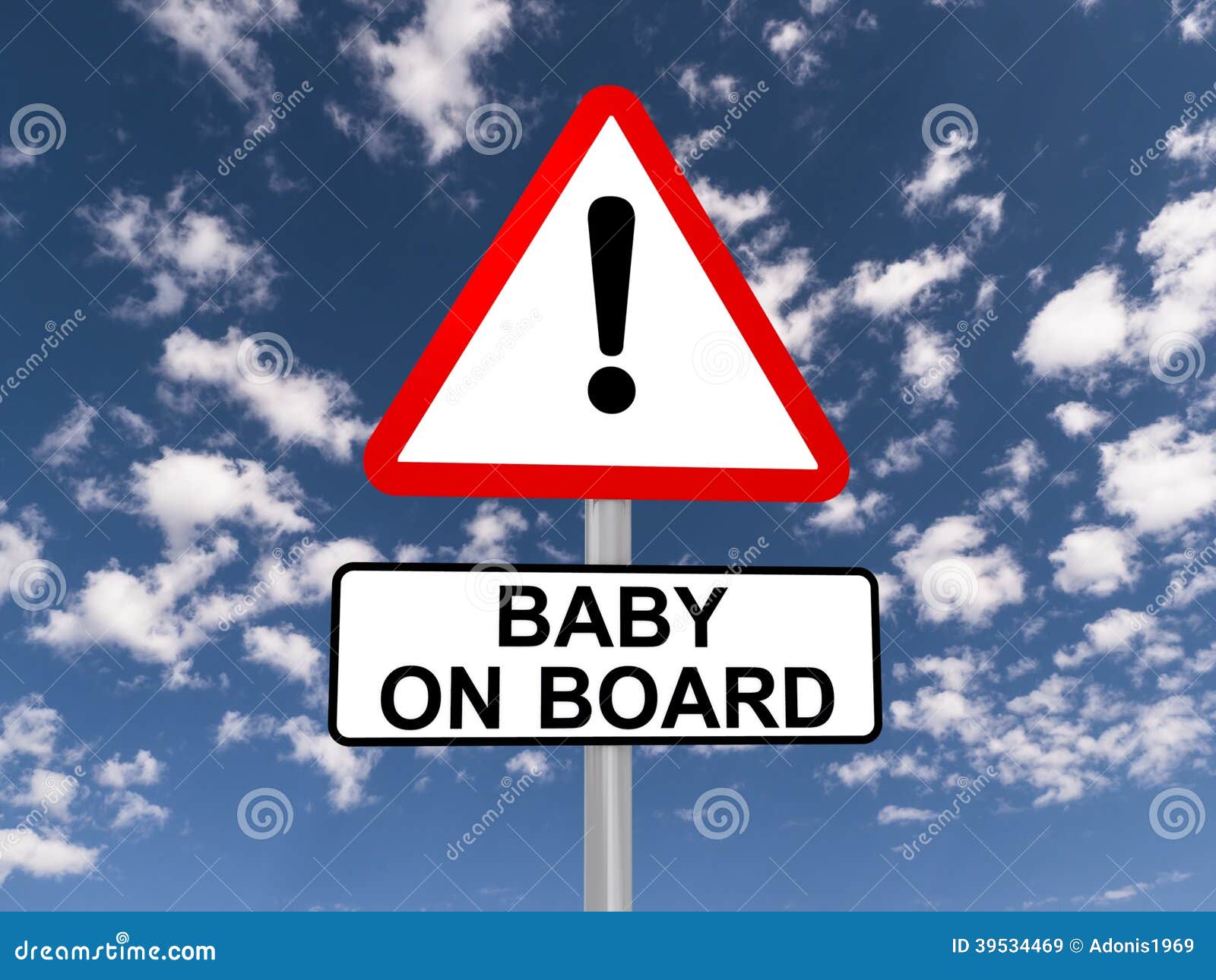 Baby on board warning sign stock illustration. Illustration of ...