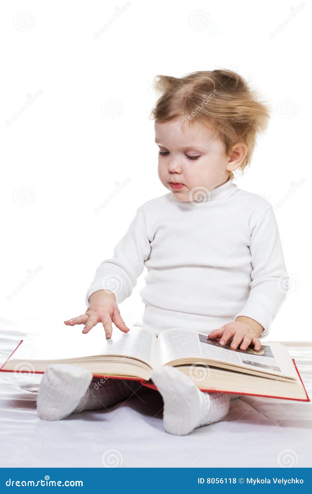 Baby with book stock photo. Image of intelligence, reading - 8056118