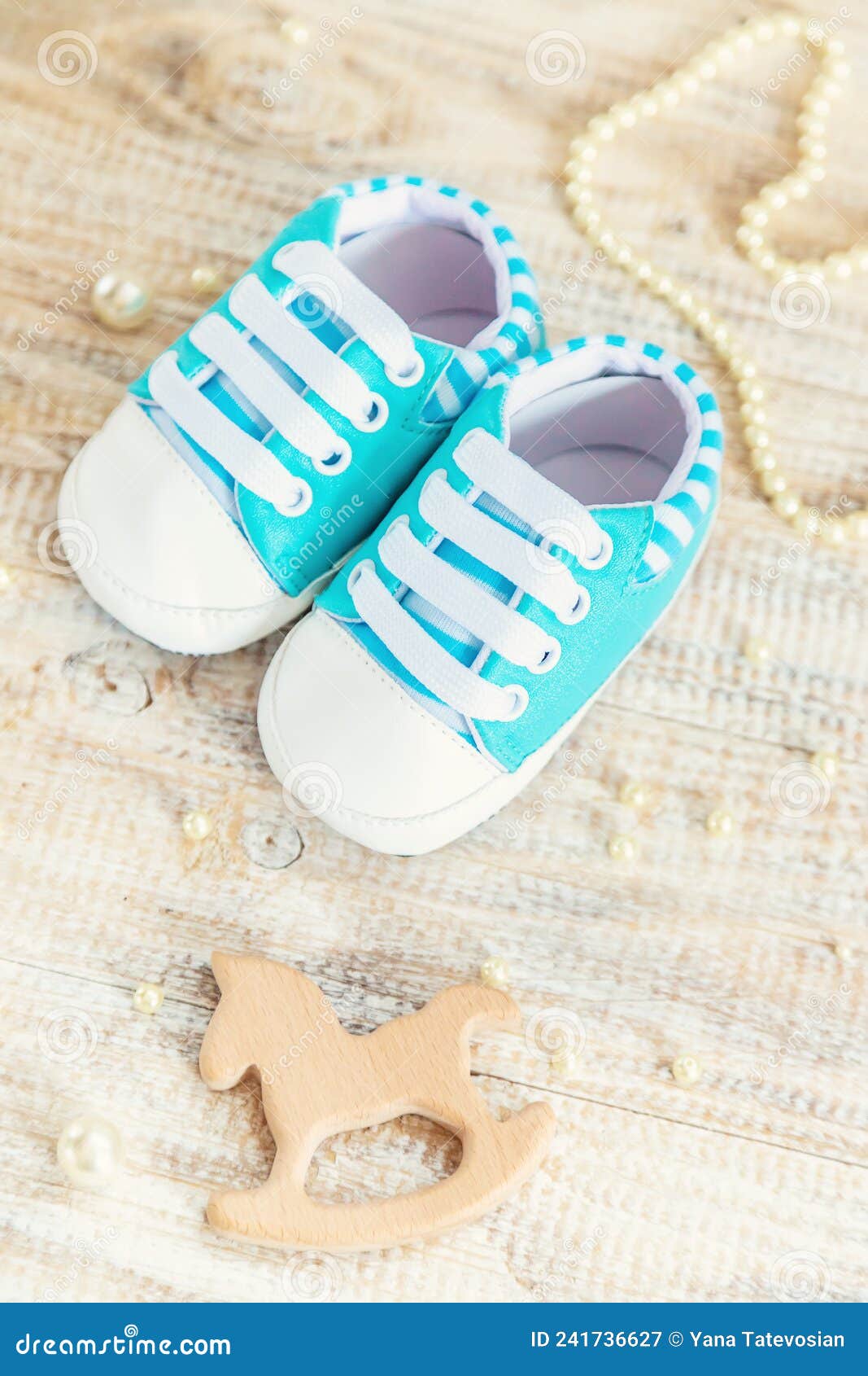 Baby Booties Accessories on a White Background. Stock Image - Image of ...