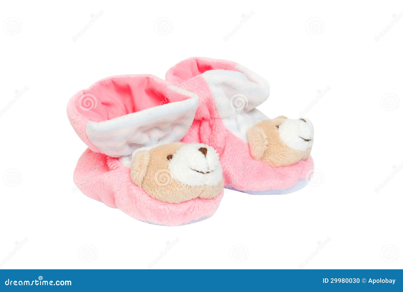 Pink Baby Booties Isolated on a White Background Stock Photo - Image of ...