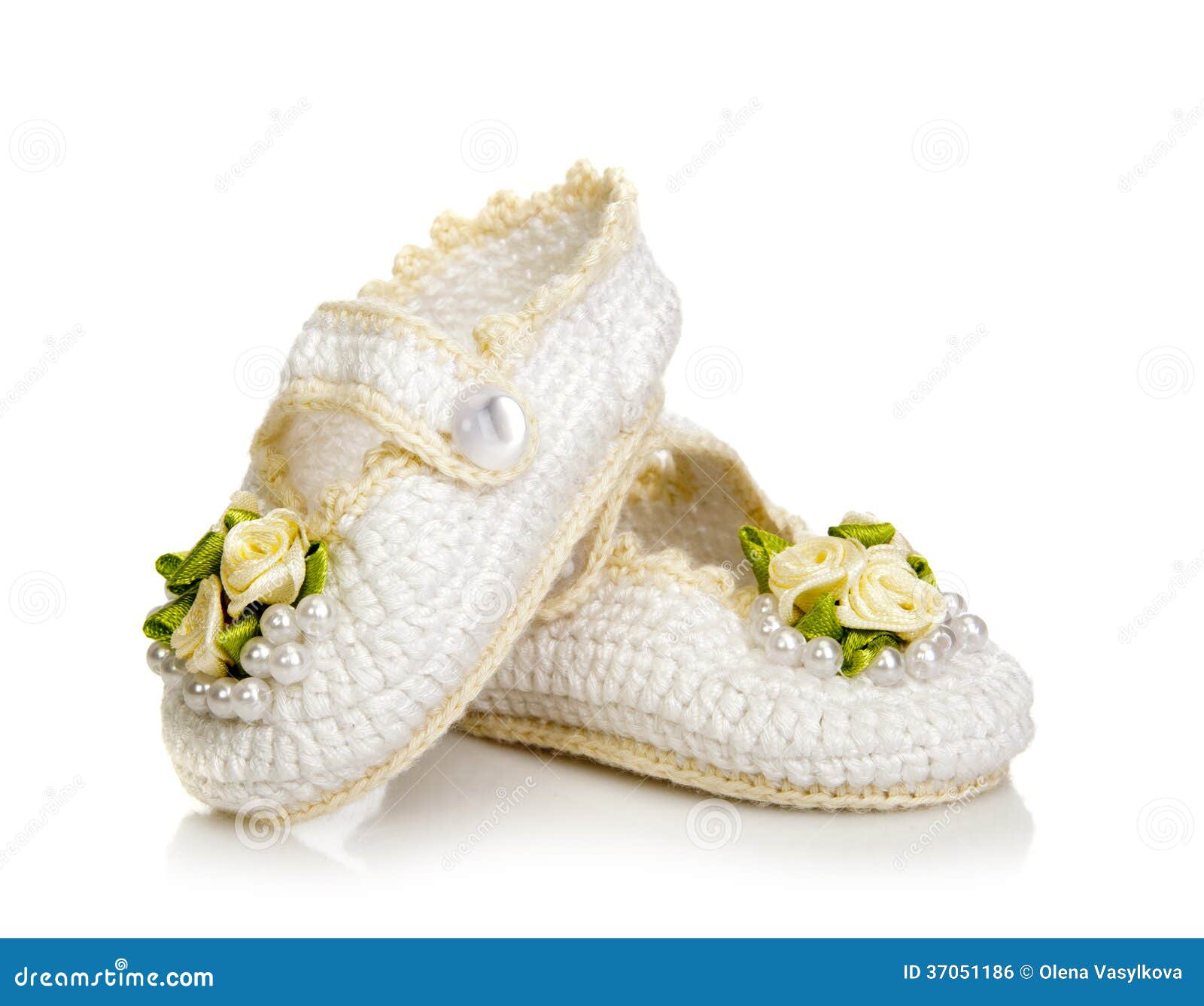 Baby Booties Isolated on a White Background Stock Photo - Image of ...
