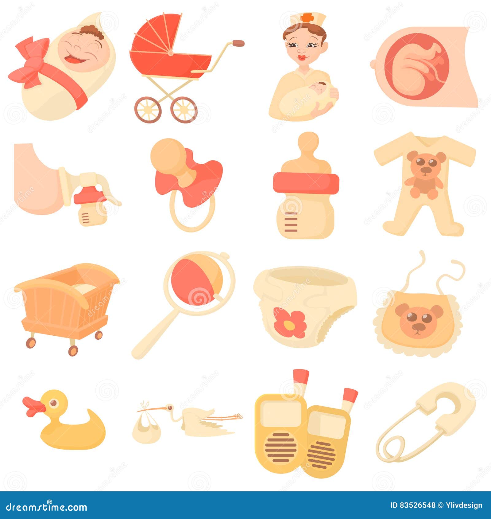 Baby Born Icons Set, Cartoon Style Editorial Stock Photo - Illustration ...