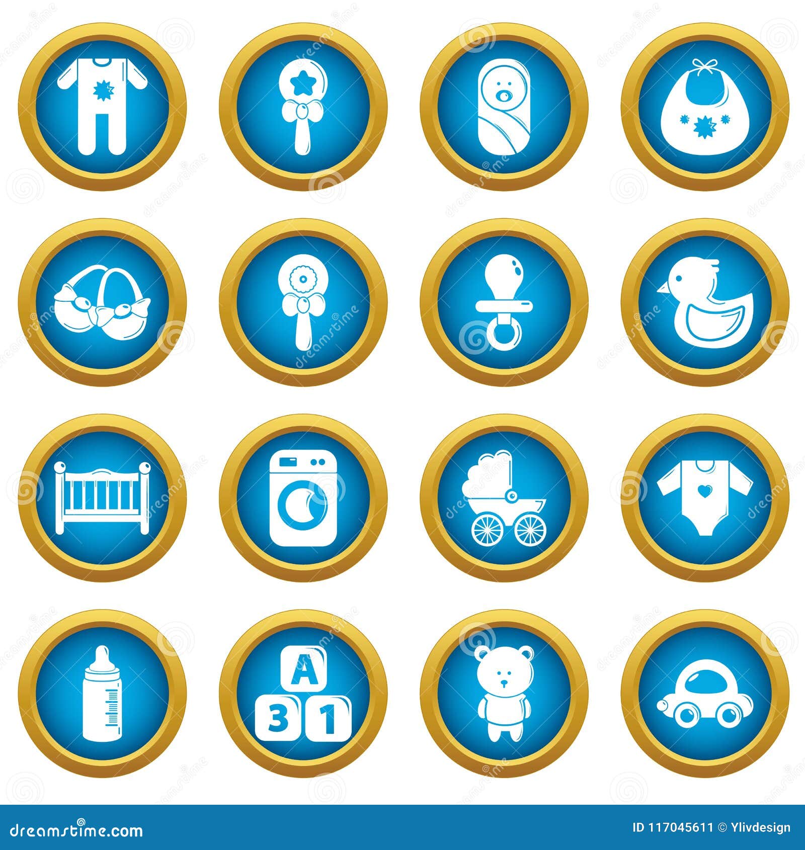 Baby Born Icons Set, Simple Style Stock Vector - Illustration of bear ...